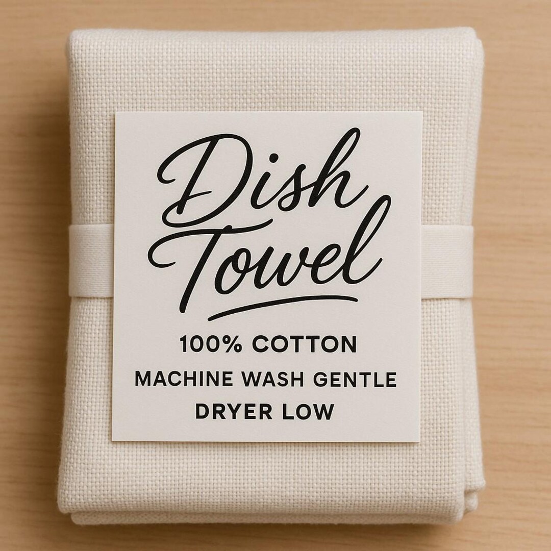 Printable Dish Towel Care Tags: 100% Cotton (JPG Digital File) - Etsy