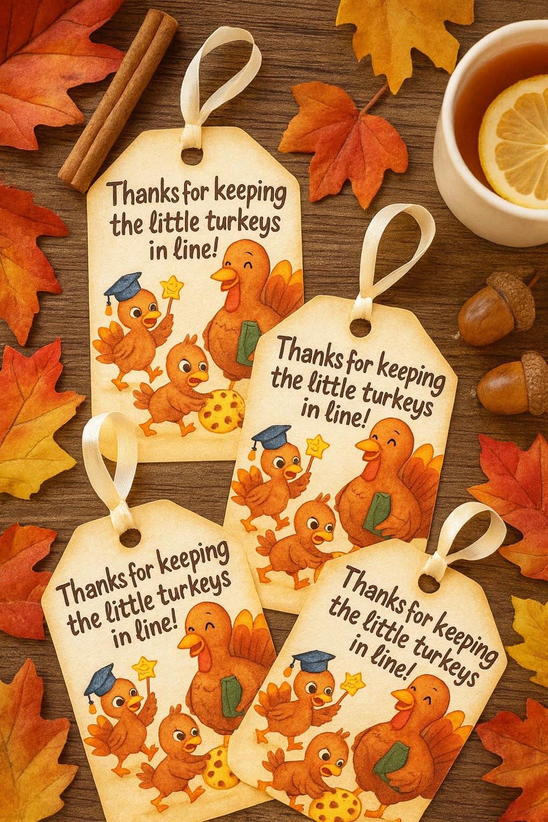 Thanksgiving Teacher Gift Tags • Turkey Classroom Favor (digital ...