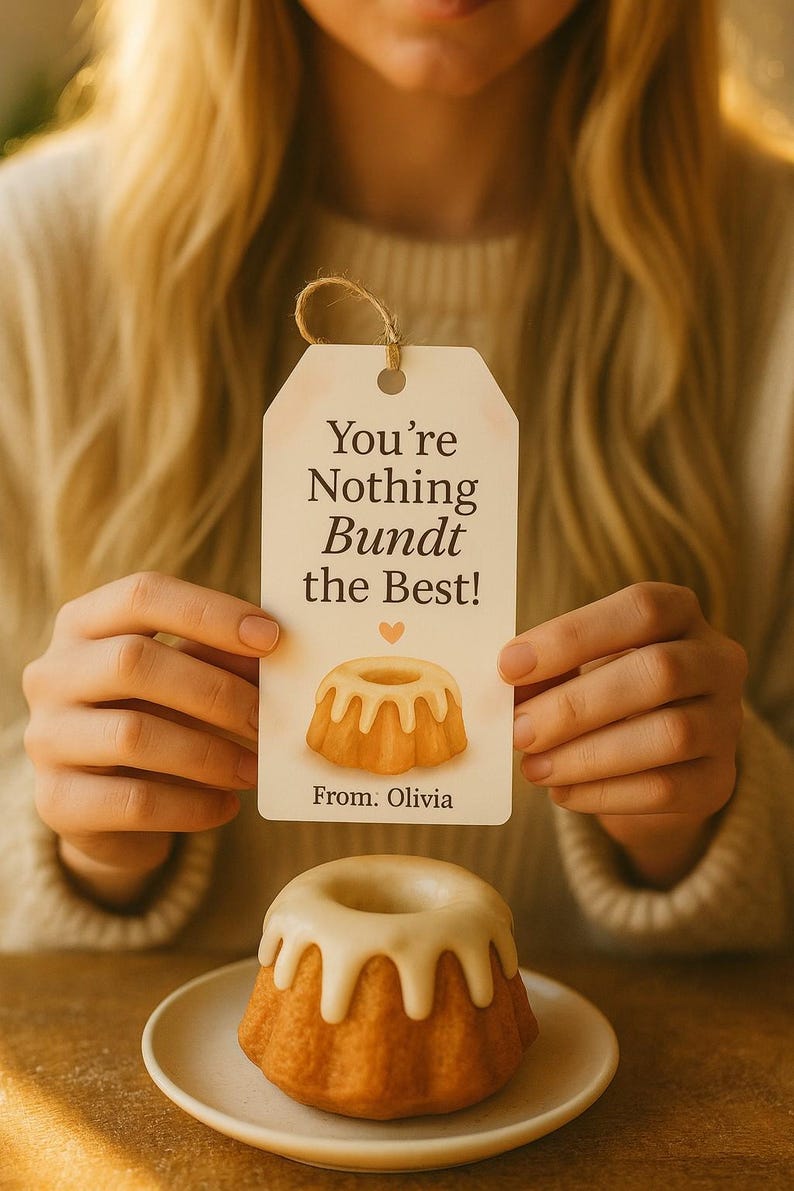Printable Bundt Cake Gift Tag Template, Editable Canva Tag, Teachers ...