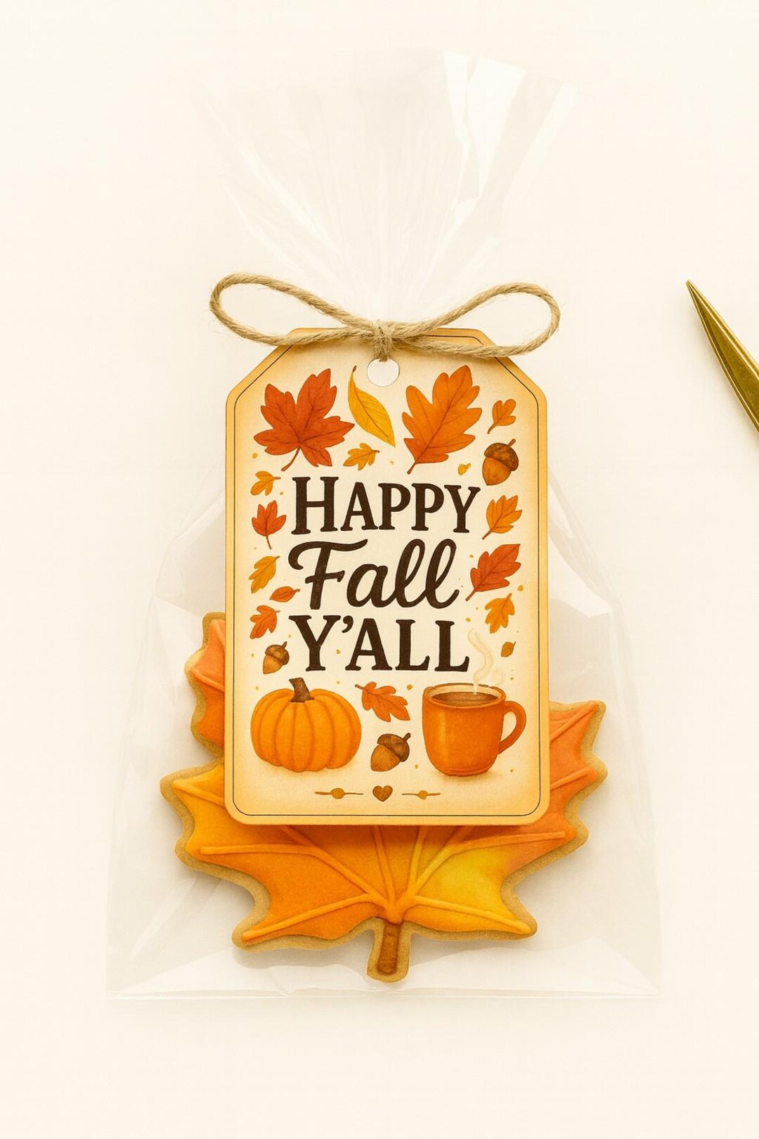 Happy Fall Y'all Gift Tags: Pumpkin Coffee Cup Design (digital Download ...
