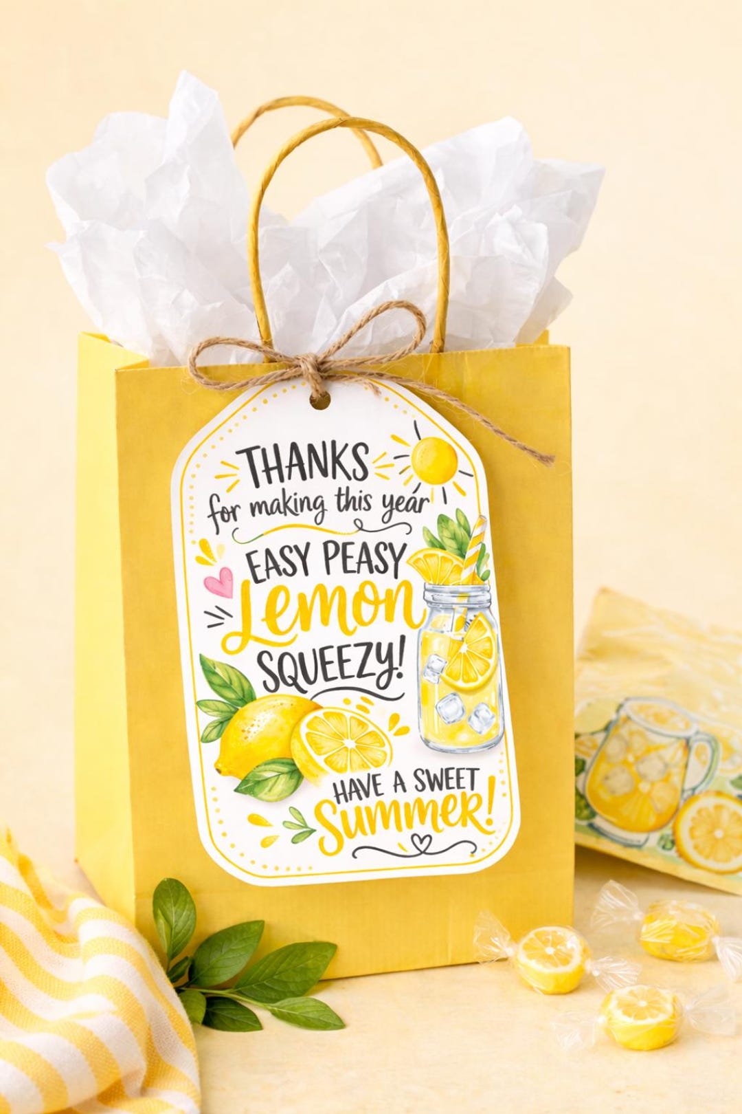 Lemon Teacher Gift Tag, Easy Peasy Squeezy Appreciation (JPG Download ...