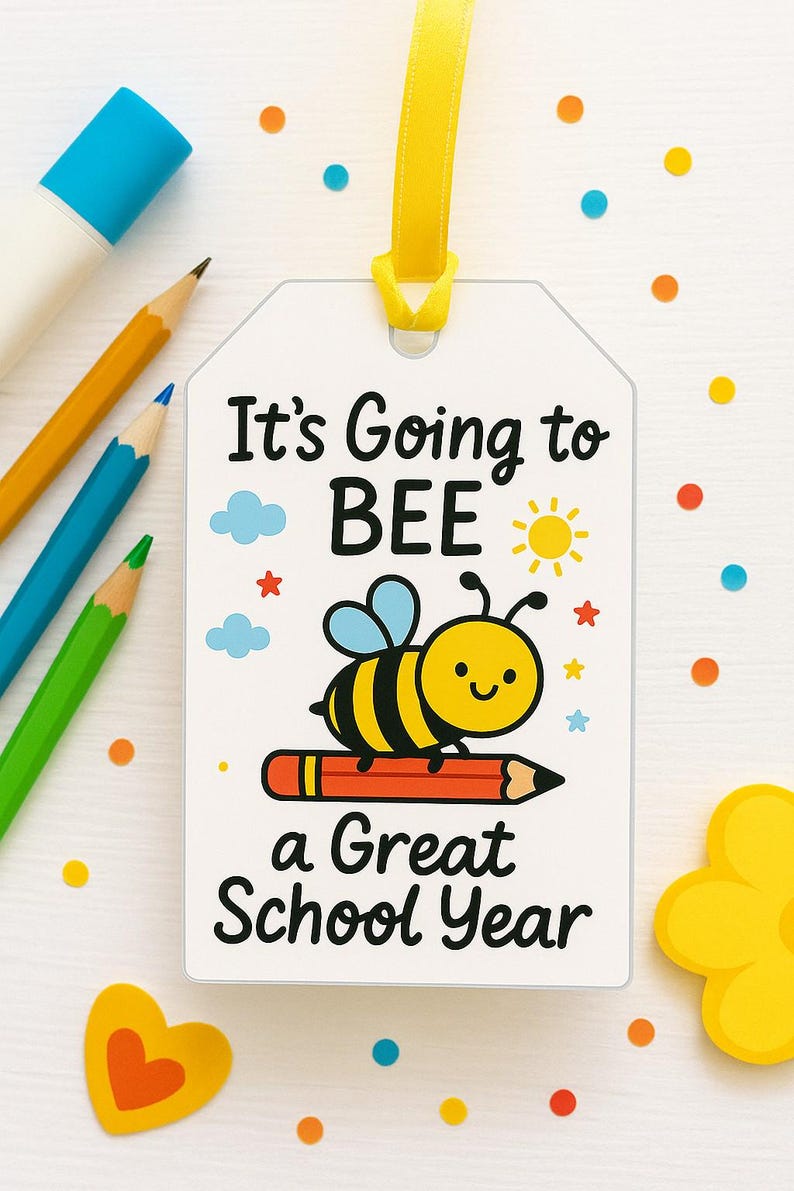 Bee School Year Gift Tags Printable | Back to School Favor Tags | Cute ...