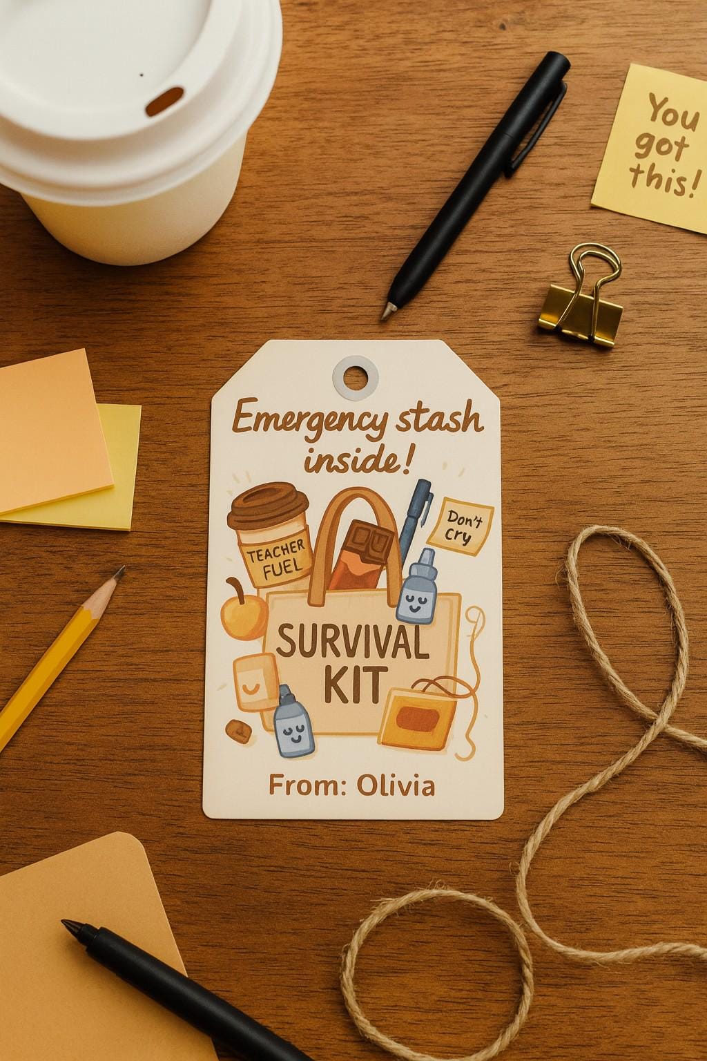 Teacher Survival Kit Tags Printable: Back to School Gift (instant ...