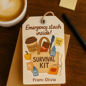 Teacher Survival Kit Tags Printable: Back to School Gift (instant ...