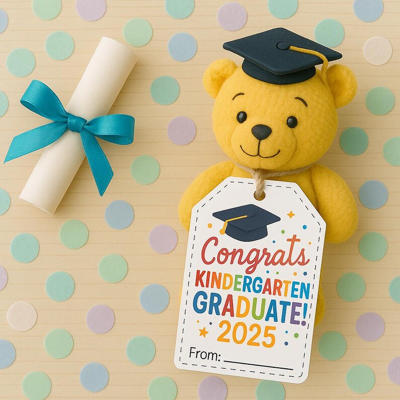 Kindergarten Graduation Gift Tags Printable, Class of 2025, Congrats ...