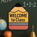 Welcome to Class Door Sign – Printable Pencil-shaped Classroom Wall ...