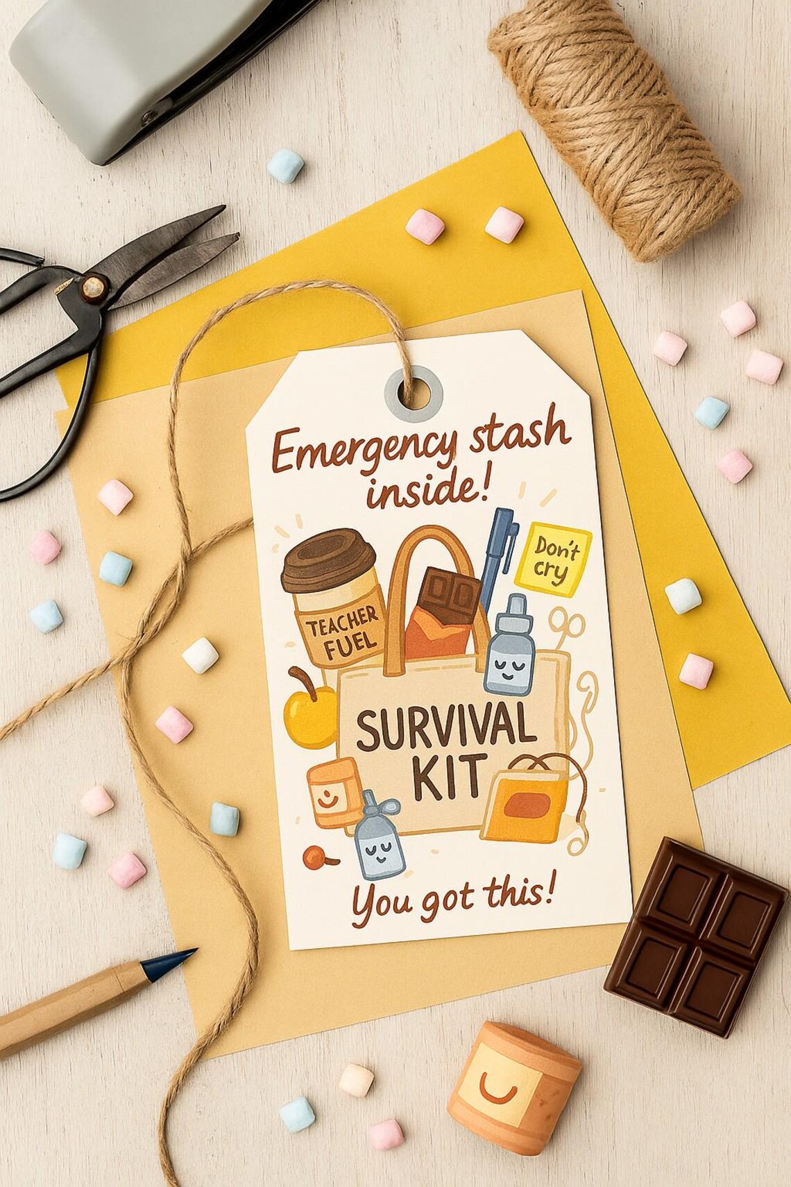 Teacher Survival Kit Tags Printable: Back to School Gift (instant ...