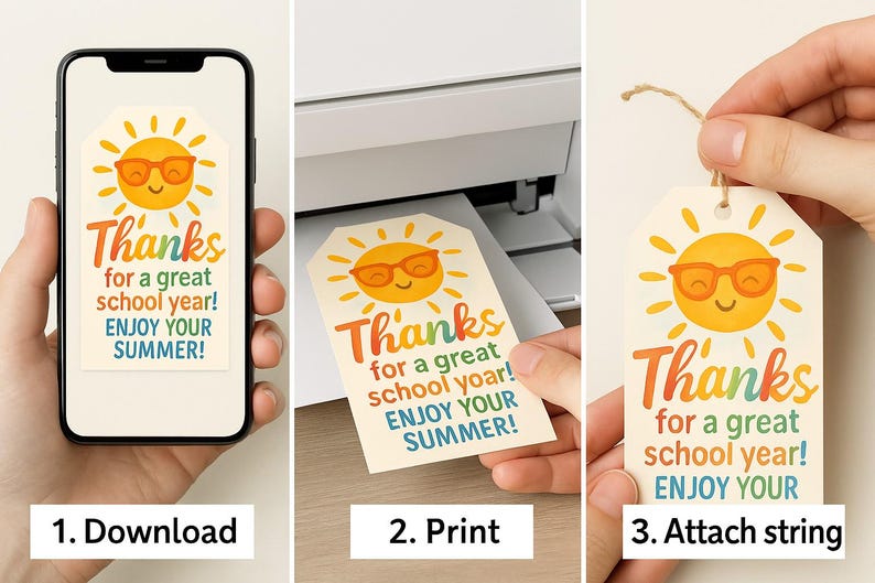 Printable End of School Year Gift Tags – Thanks for a Great School Year ...