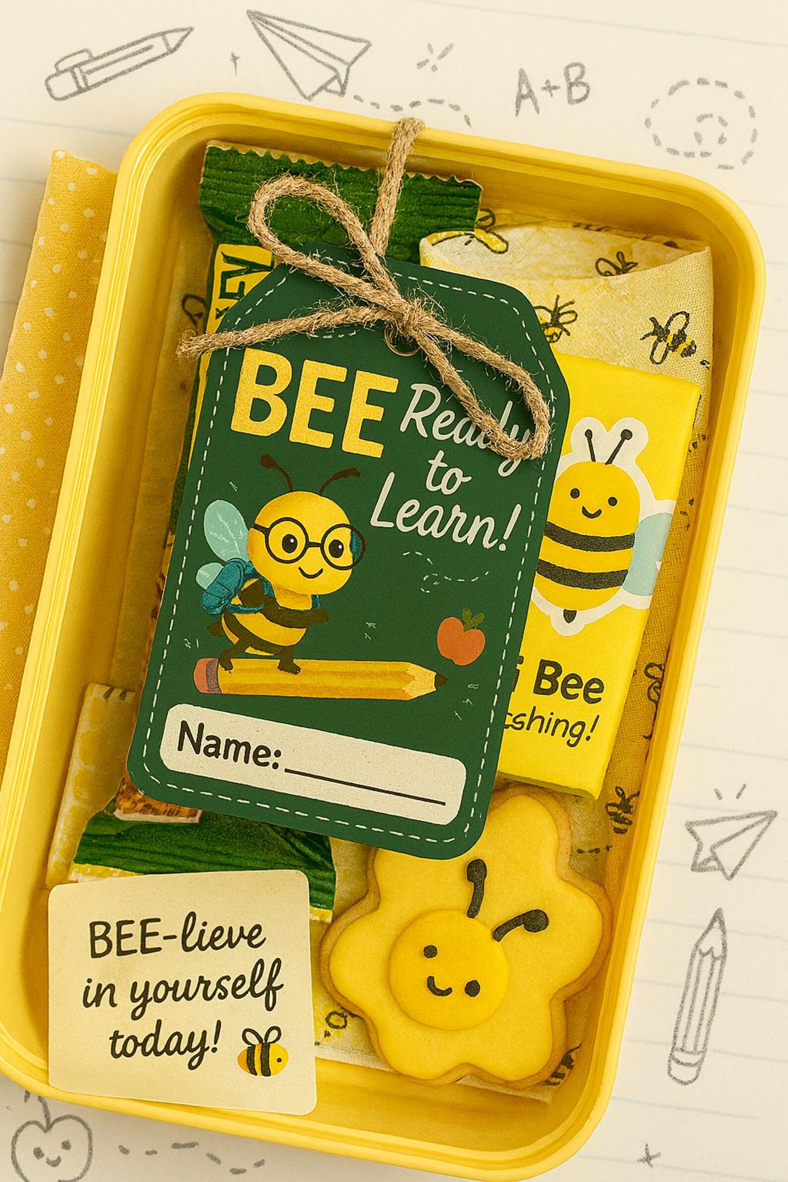 Bee Classroom Name Tags Printable: Back to School Student Gift Labels ...