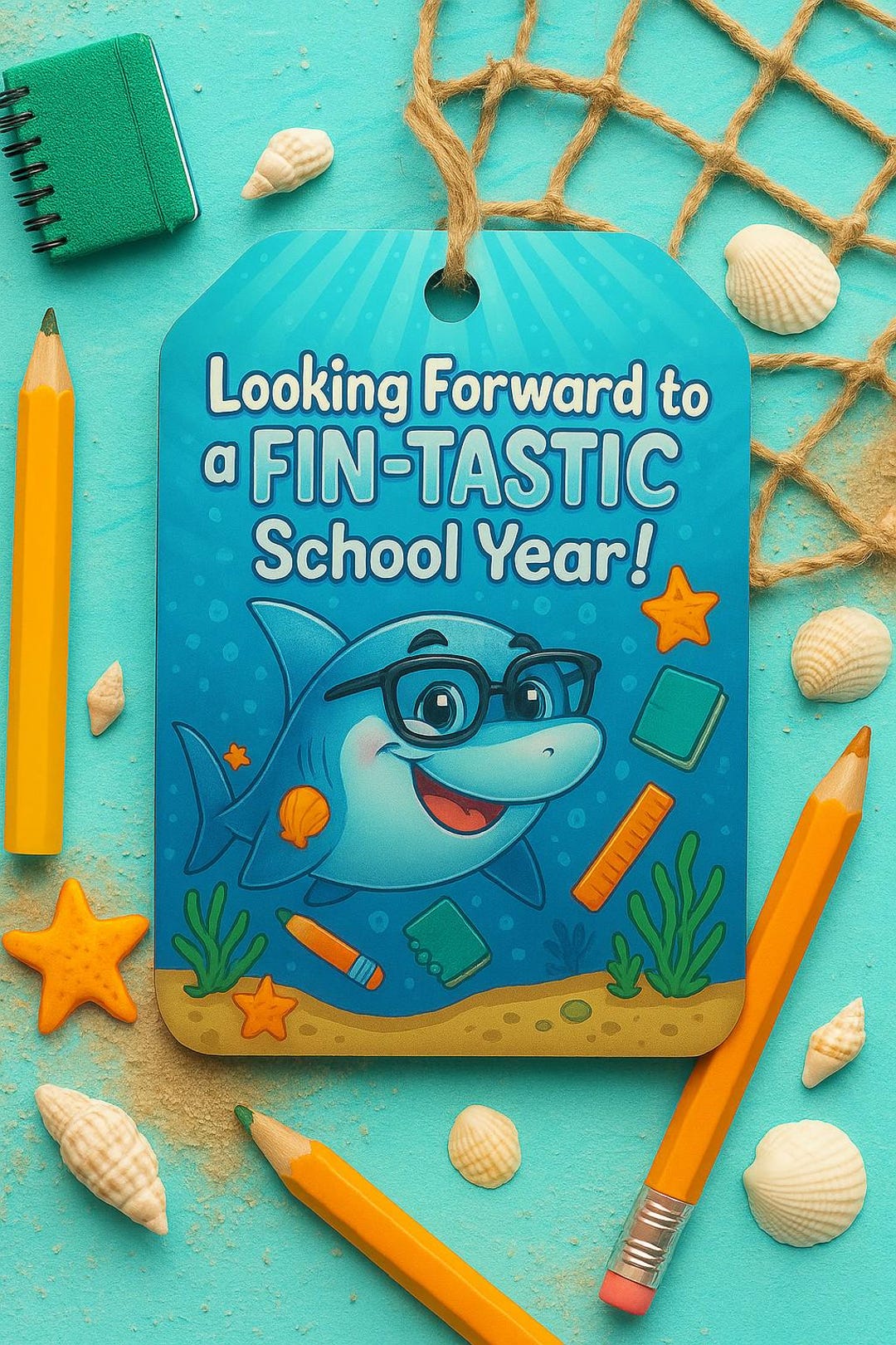 Shark School Gift Tags: Printable Ocean Theme Favor Tags (digital JPG ...