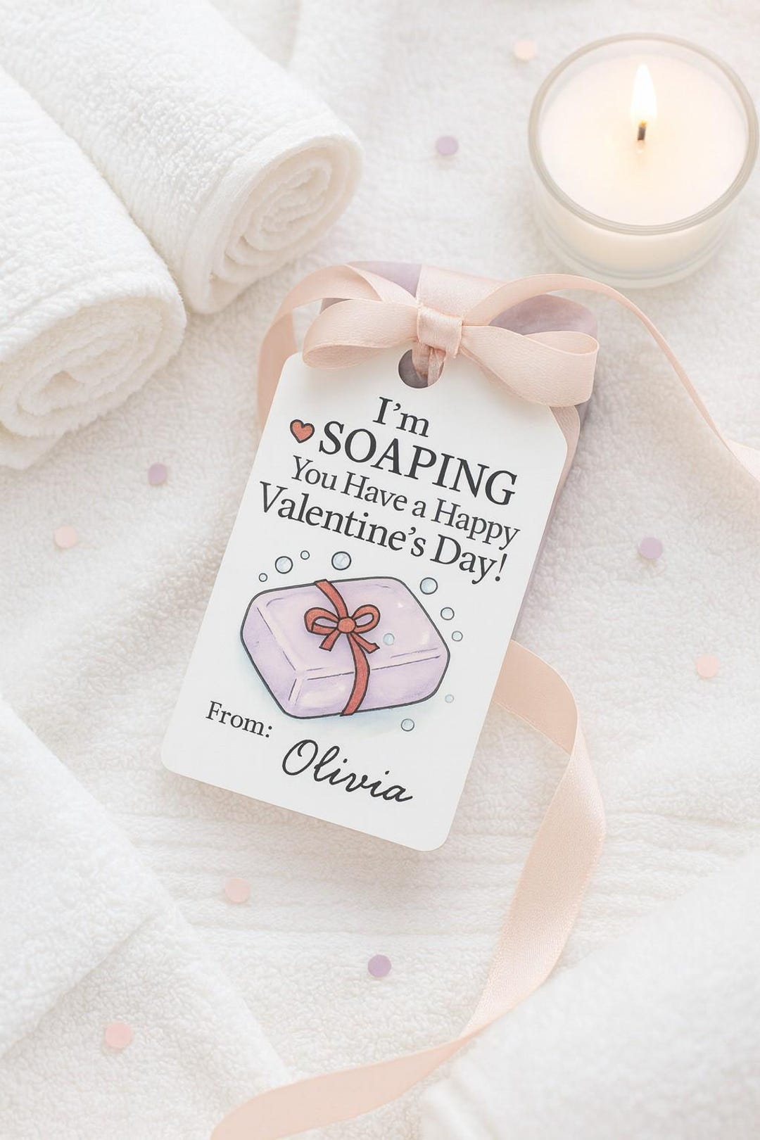 Valentine's Day Soap Gift Tags, Editable Classroom Favor (canva ...
