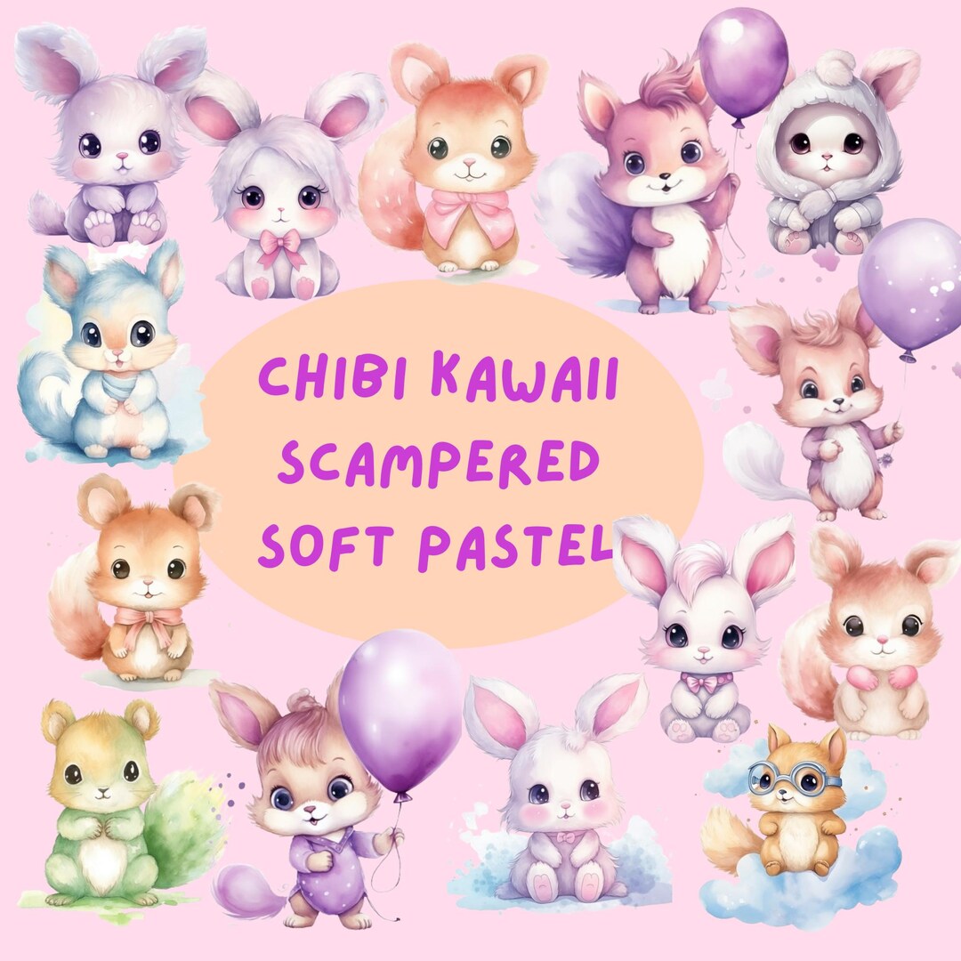 Adorable Bunny Girls Clipart, Digital Stickers, Cute Rabbit Character ...