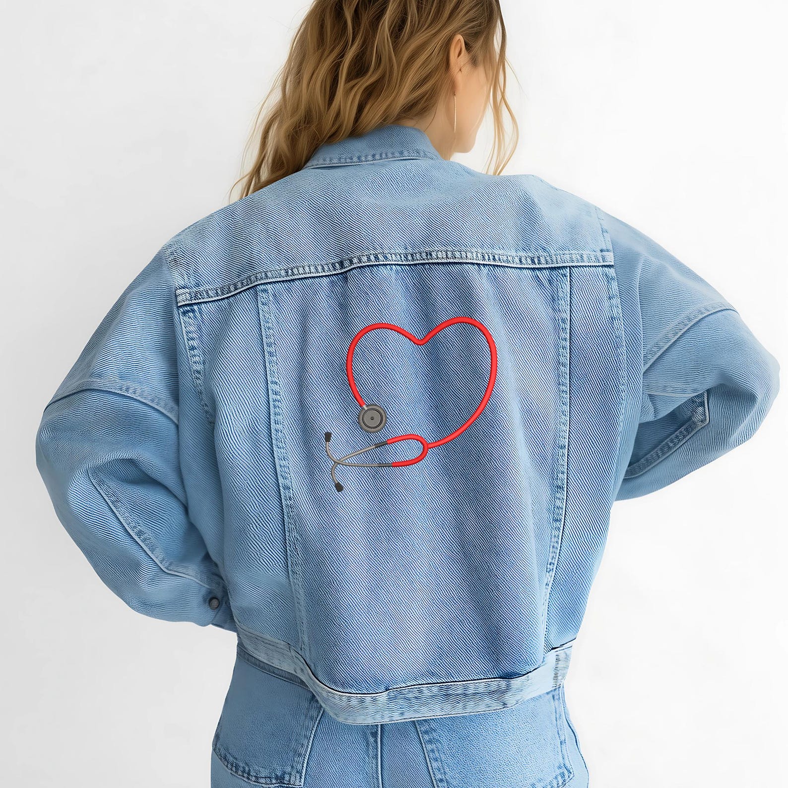 Stethoscope Heart Embroidery Design, Doctor Embroidery File, Heart Beat ...