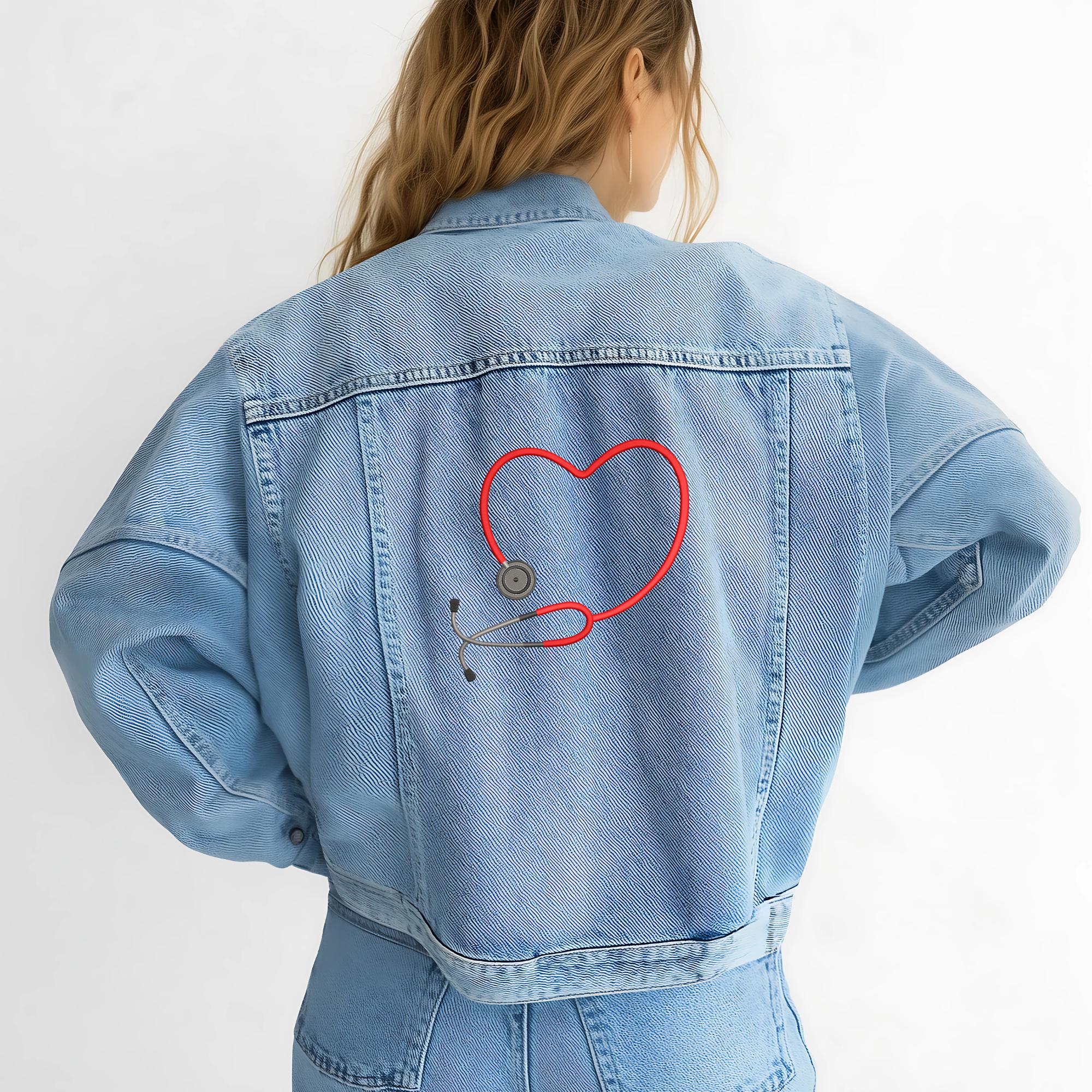Stethoscope Heart Embroidery Design, Doctor Embroidery File, Heart Beat ...