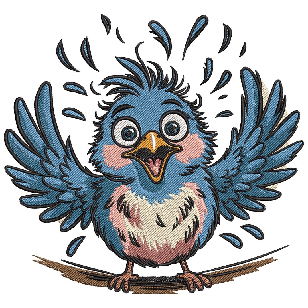 Excited Bluebird Embroidery Design, Birds Group Machine Embroidery File ...