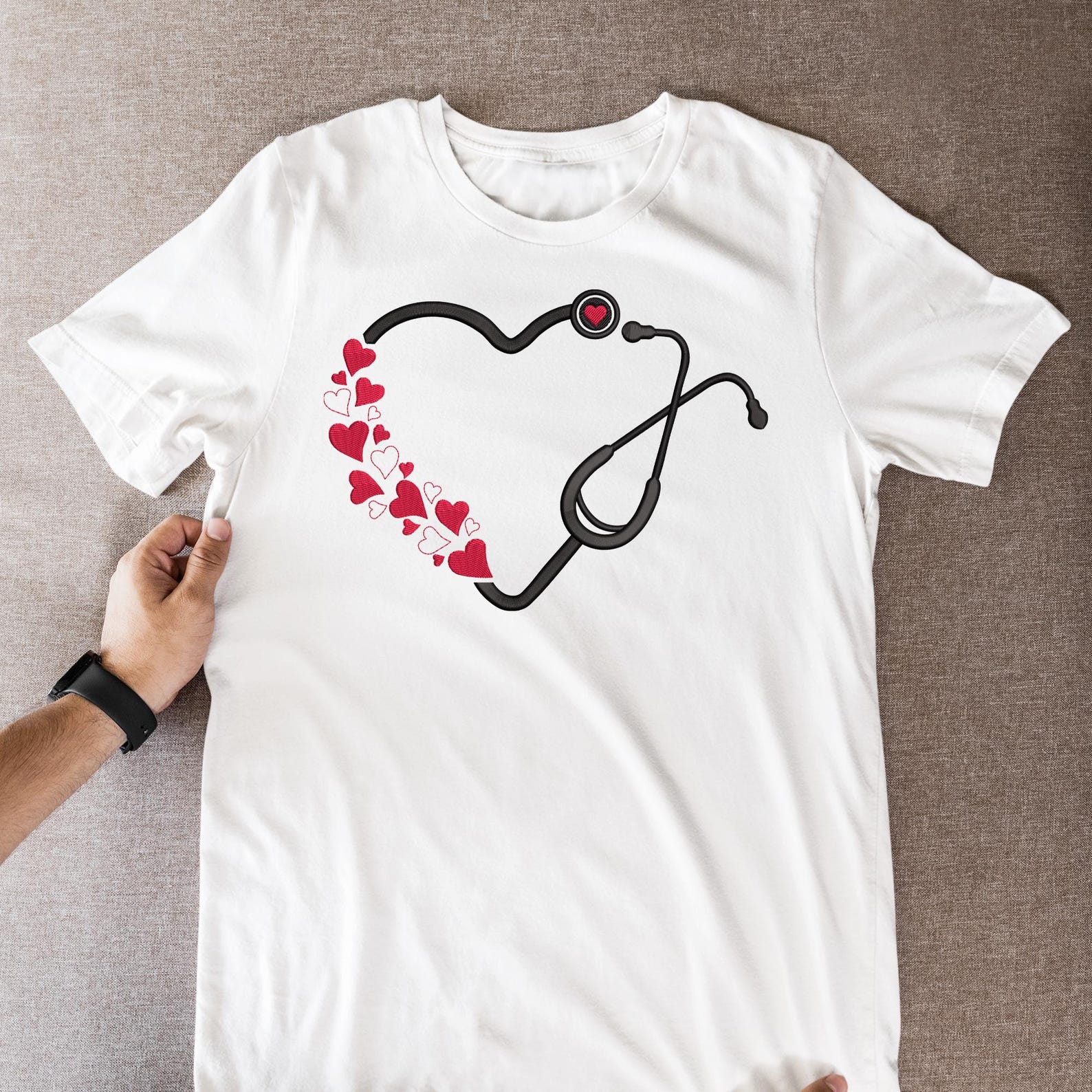 Heart Stethoscope With Love Embroidery Design, Nurse Machine Embroidery ...