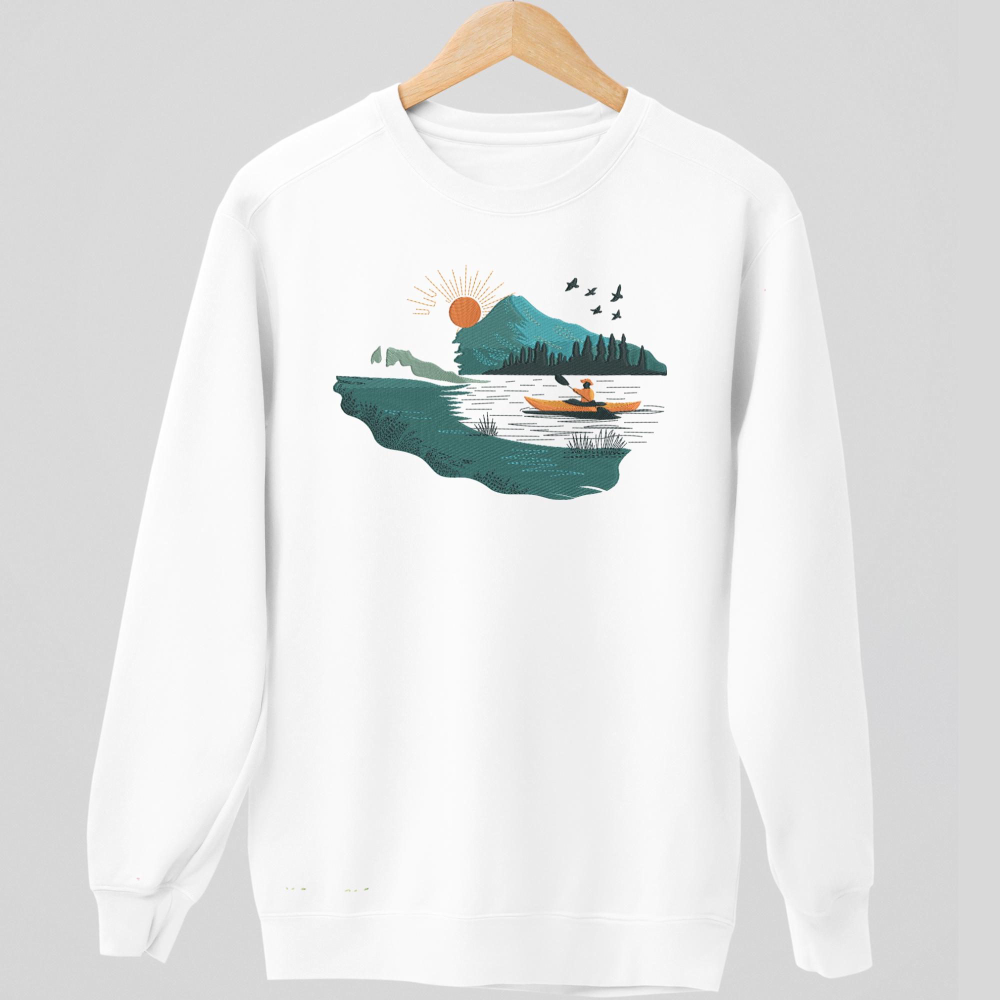 Mountain Kayak Adventure Embroidery Design, Mountain Machine Embroidery ...