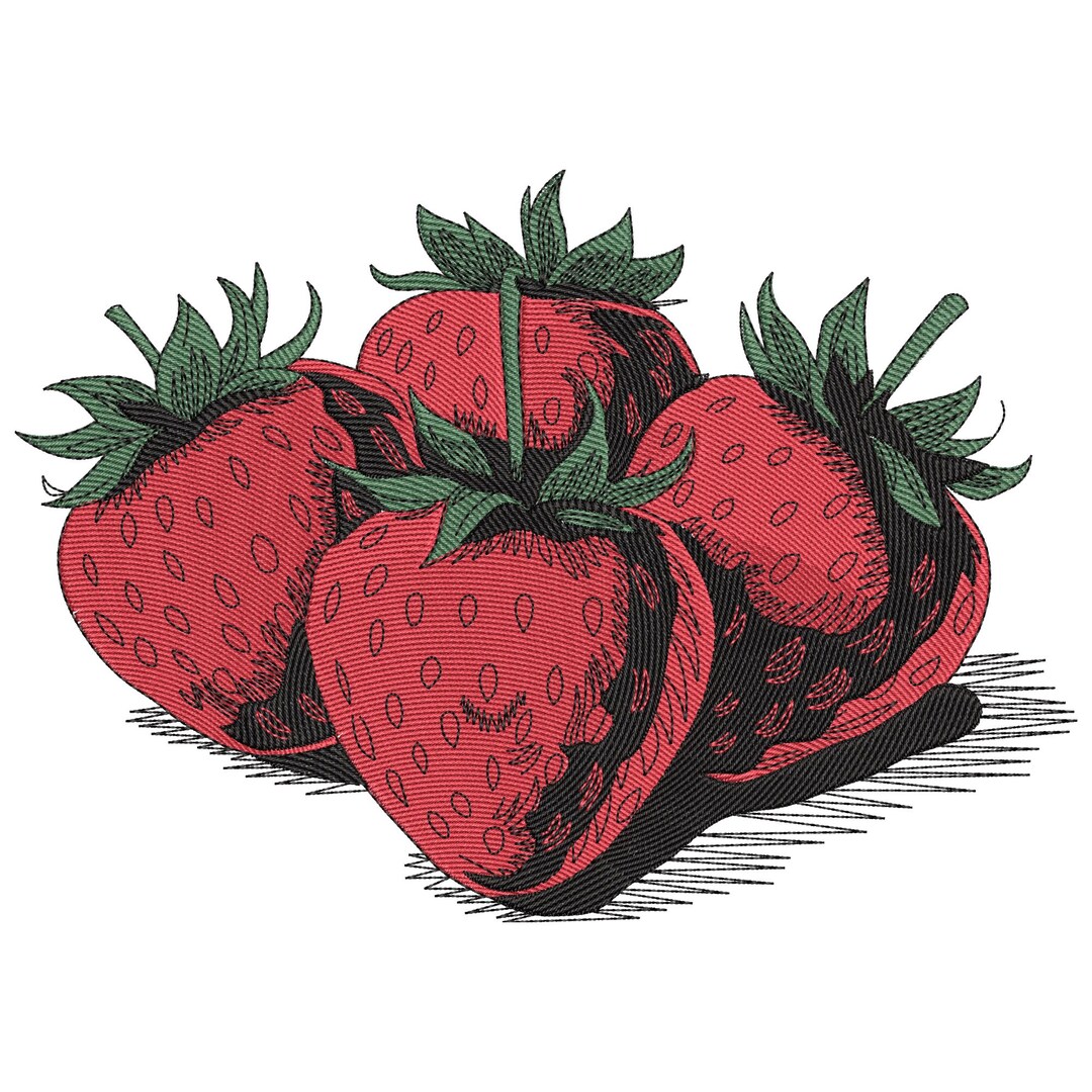 Strawberry Cluster Embroidery Design, Shape Strawberry Embroidery File ...