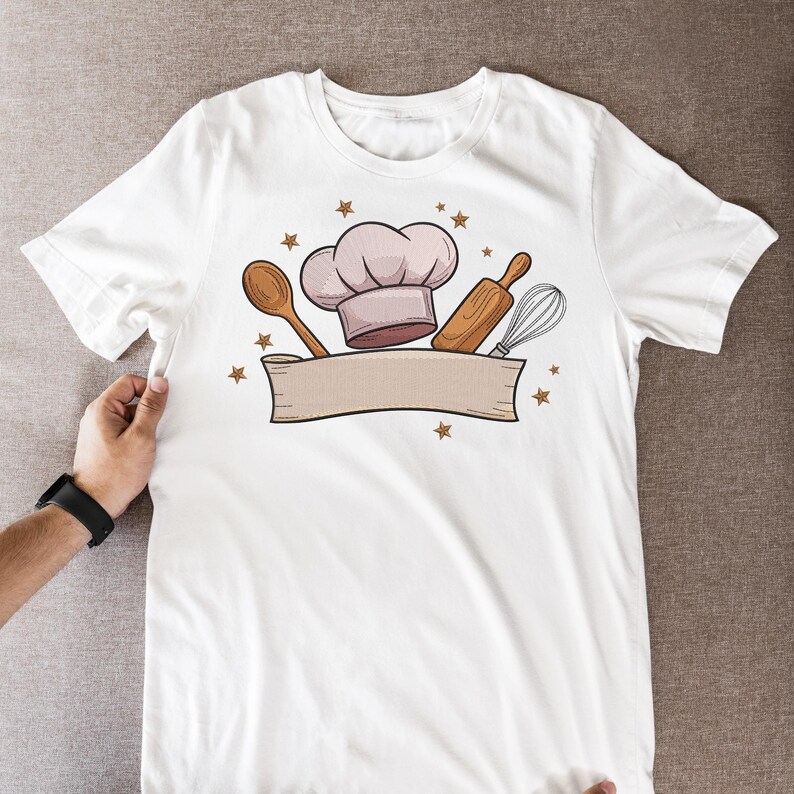 Blank Kitchen Chef Banner Embroidery Design, Baking Tools Embroidery ...