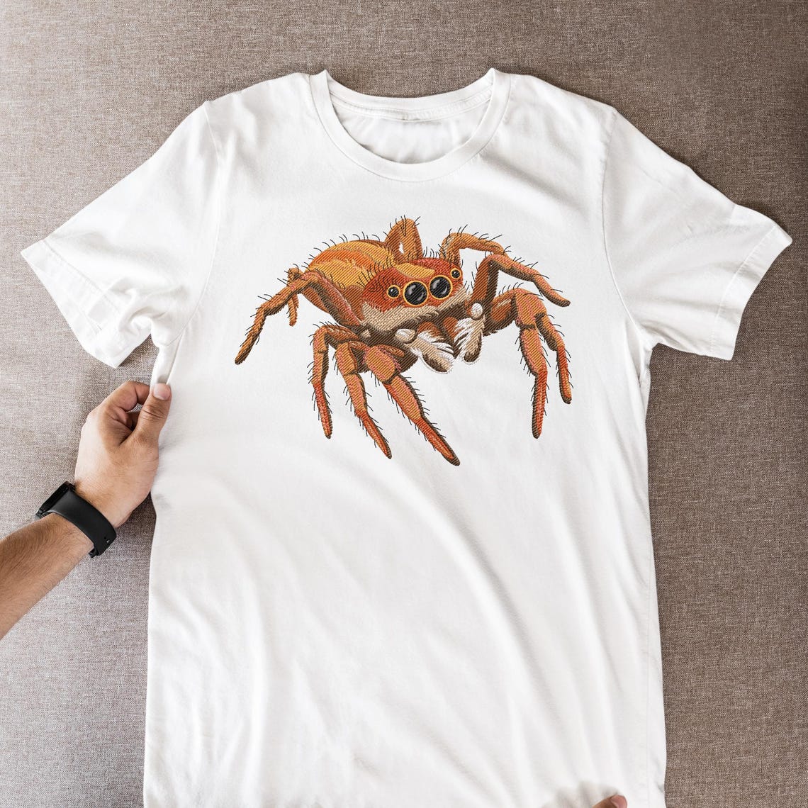 Realistic Jumping Spider Embroidery Design, Jumping Spider 3D ...