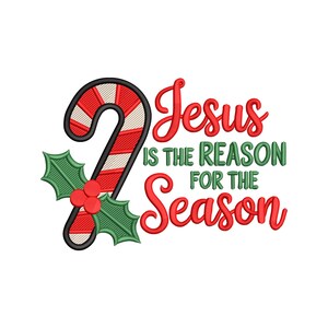 Jesus Reason for Season Holiday Embroidery Design, Religious Christmas ...