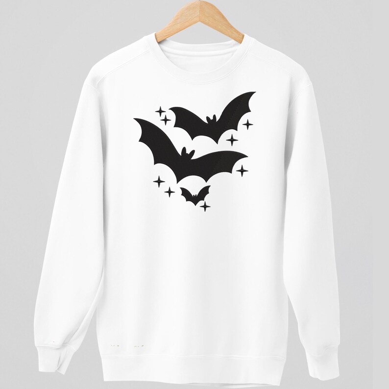Flying Bats Halloween Embroidery Design, Night Stars, Scary Bat Machine ...