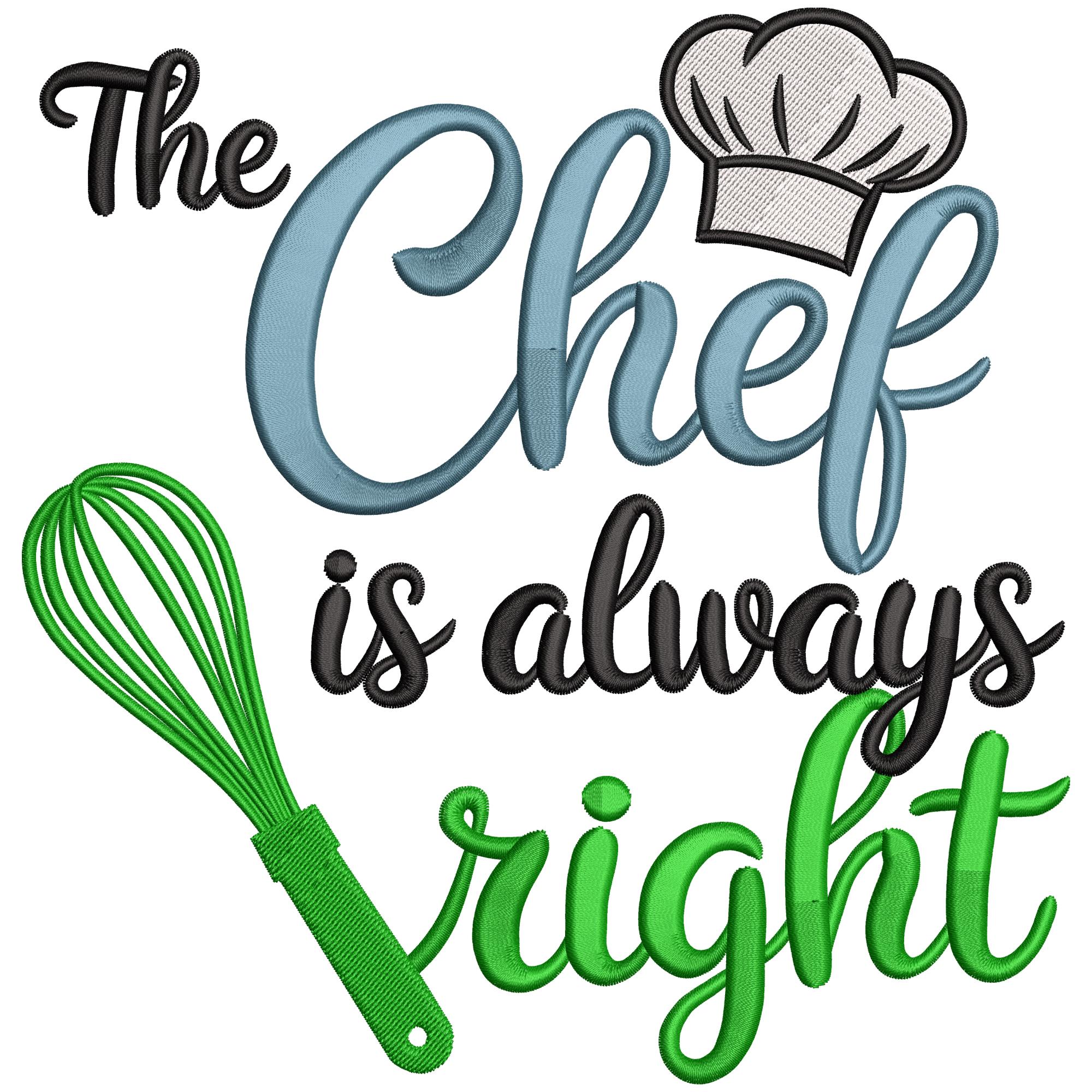 Chef Quote Embroidery Design: Kitchen Humor, Cooking Tools Machine ...