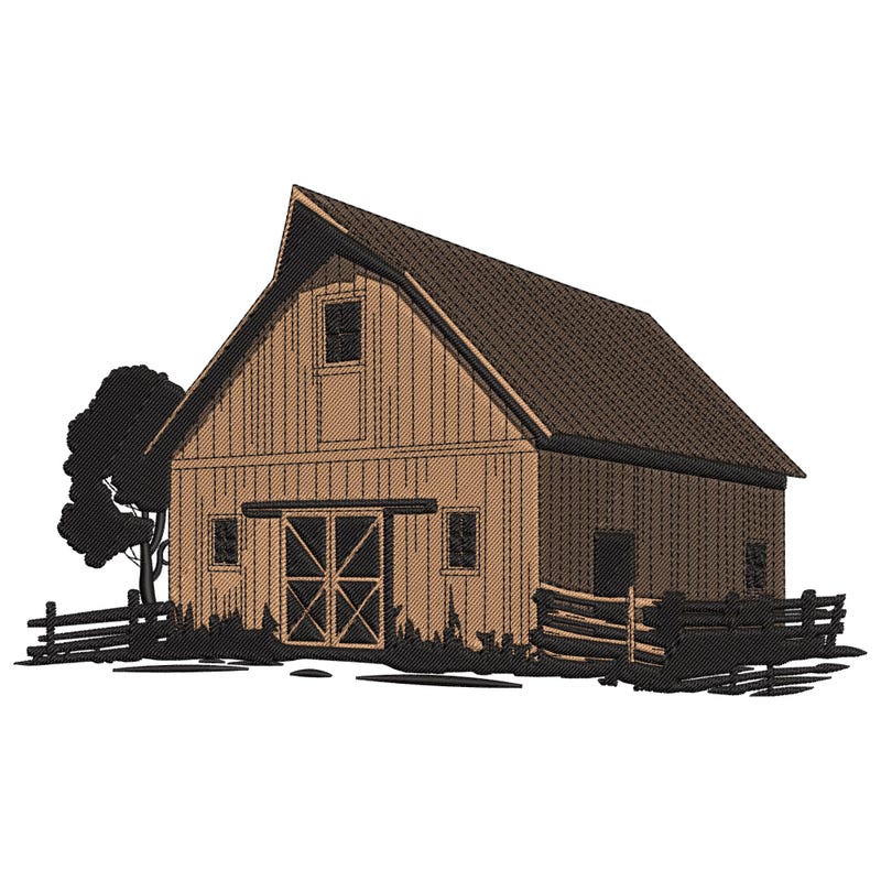 Barns Embroidery Design - Etsy