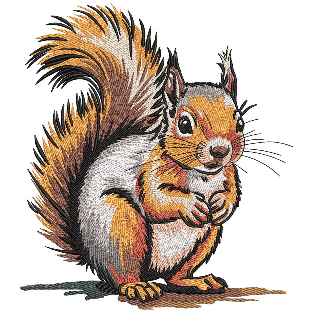Cute Squirrel Embroidery Design, Woodland Wild Animal Machine ...