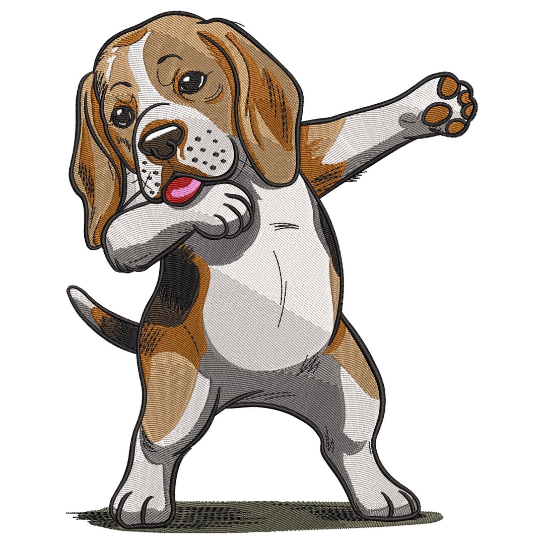 Dabbing Beagle Puppy Embroidery Design, Animal Embroidery File, Puppy ...