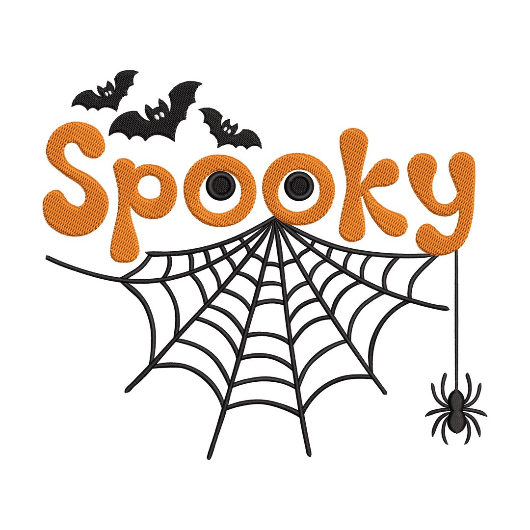 Halloween Spider Web Embroidery Design, Spooky Lettering Machine ...