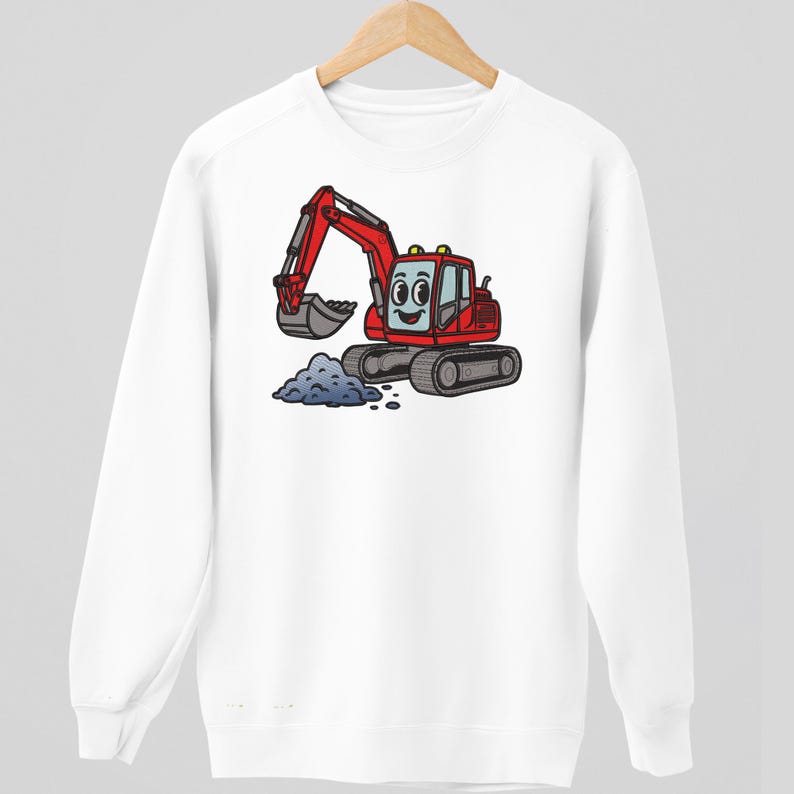 Cute Digger Embroidery Design, Construction Digger Embroidery File ...