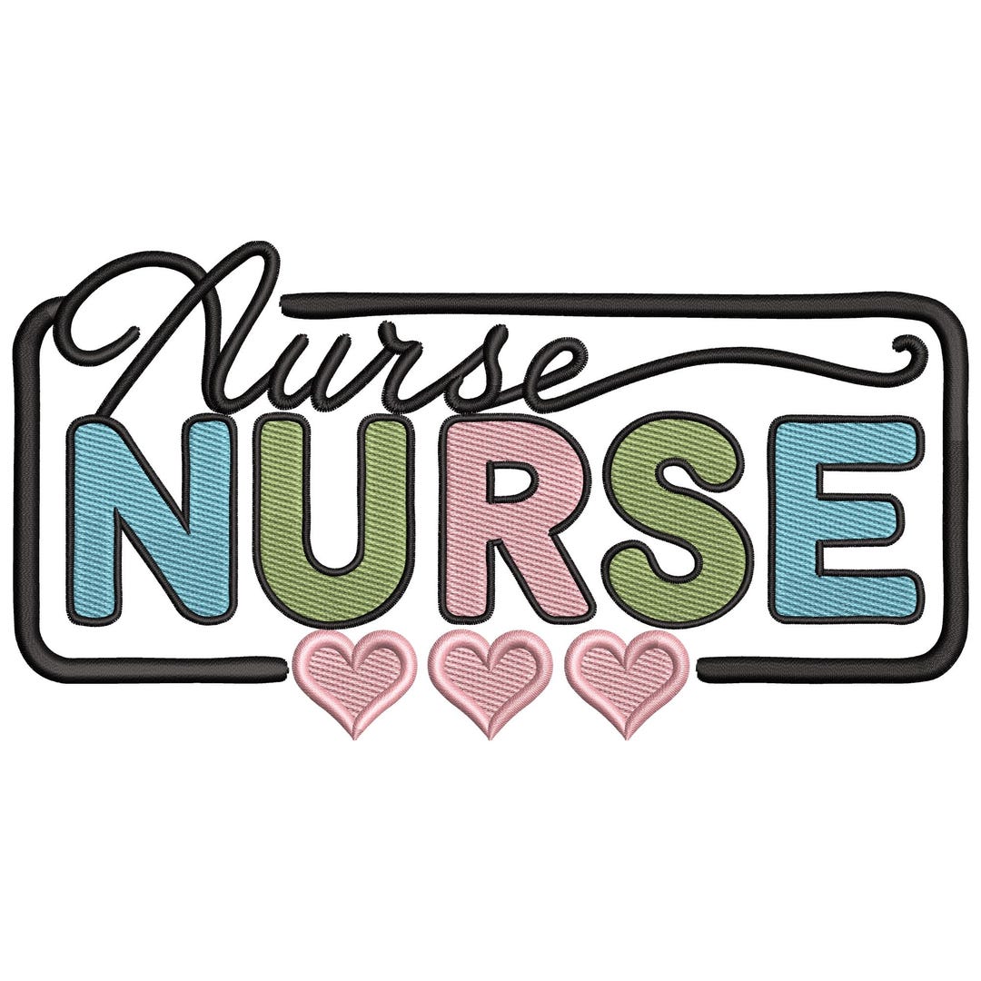 Pastel Nurse Embroidery Design, Nurse Life Machine Embroidery File ...
