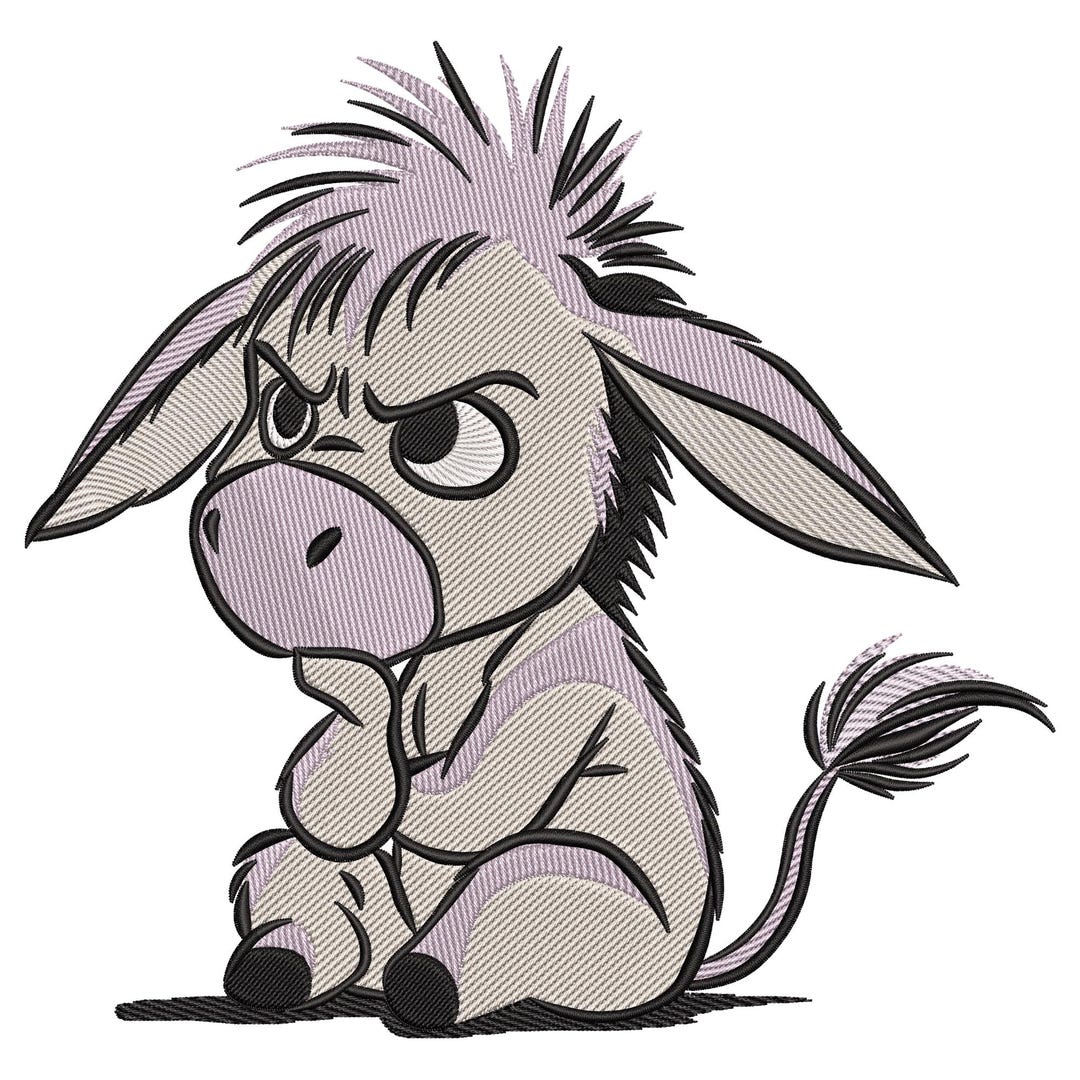 Grumpy Donkey Embroidery Design, Animal Embroidery Design, Machine ...