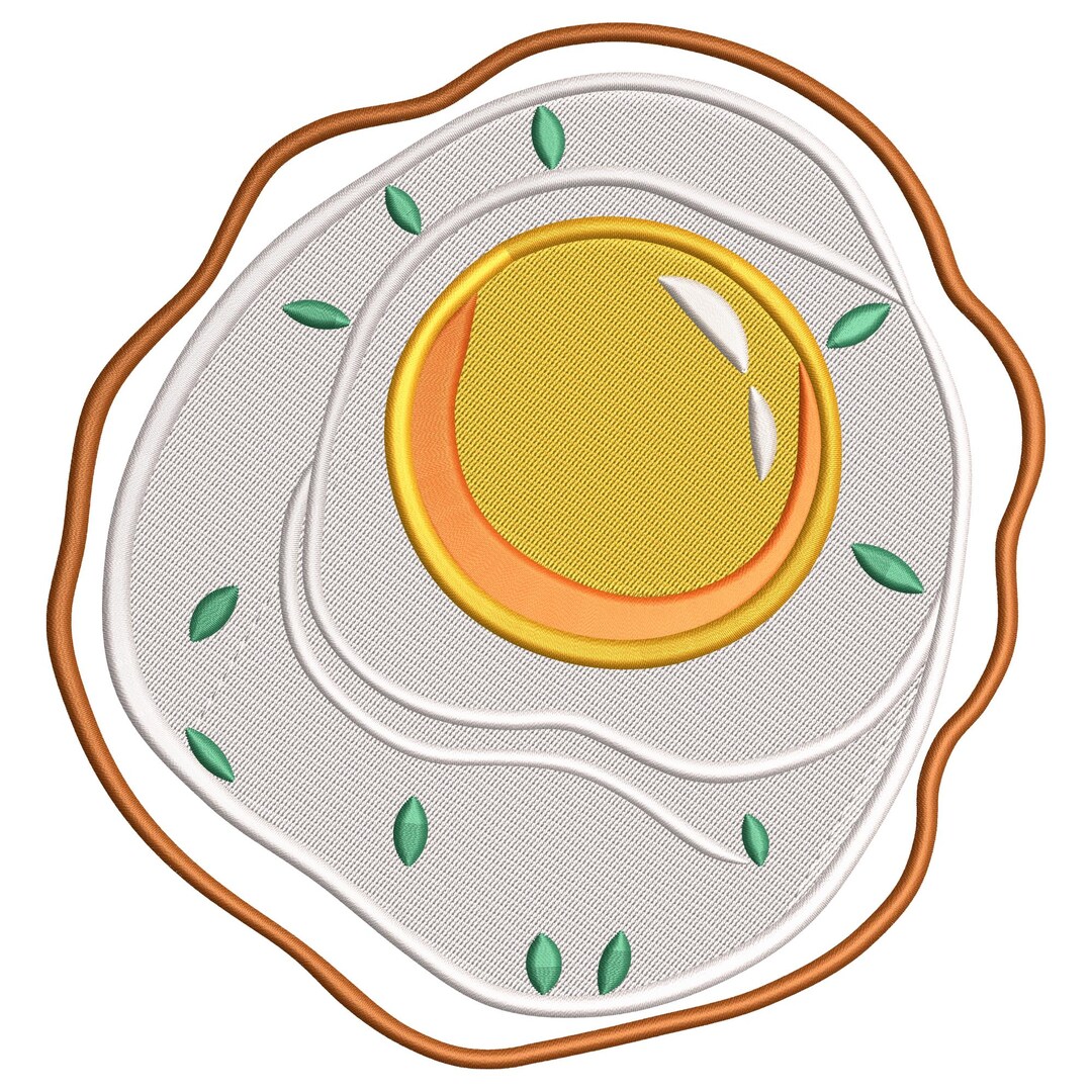 Sunny Side up Egg Embroidery Design, Egg Embroidery Designs File, Fried ...