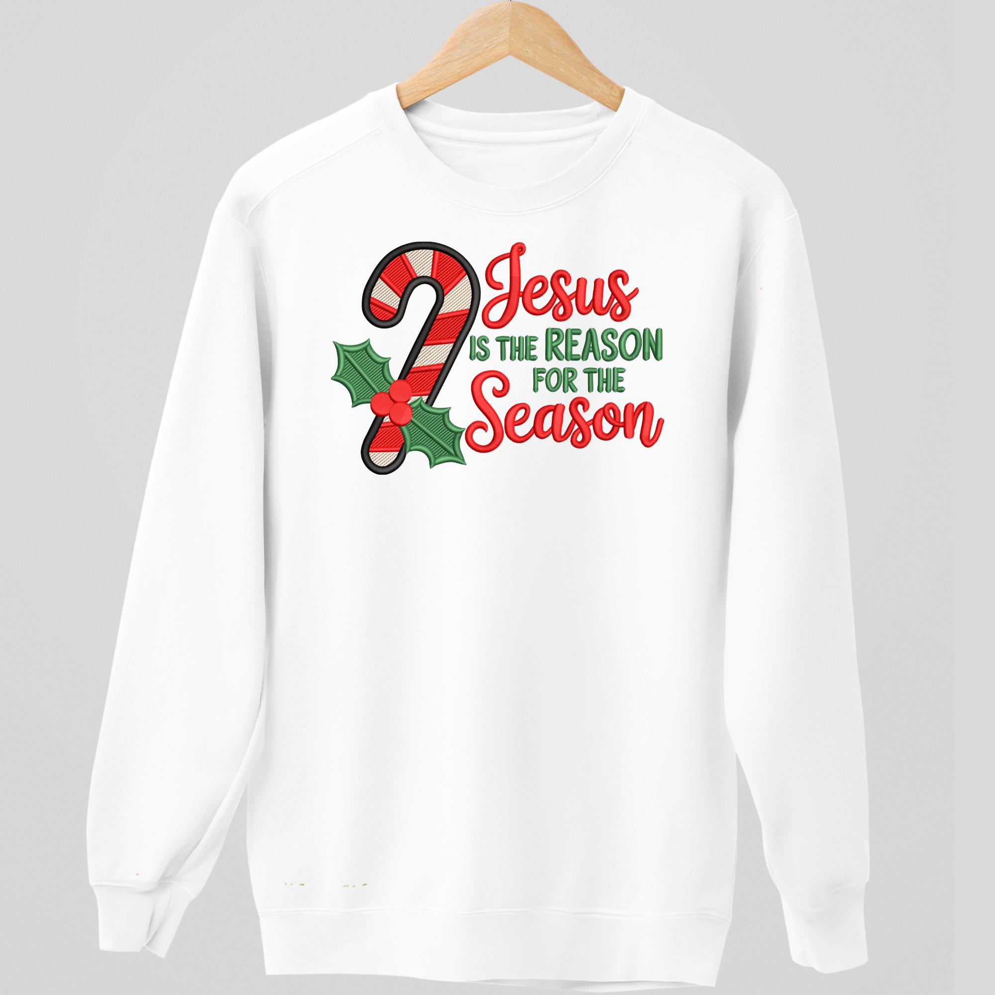 Jesus Reason for Season Holiday Embroidery Design, Religious Christmas ...