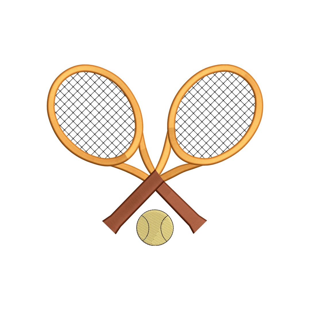 Crossed Tennis Rackets Embroidery Design, Classic Sports Player Machine ...