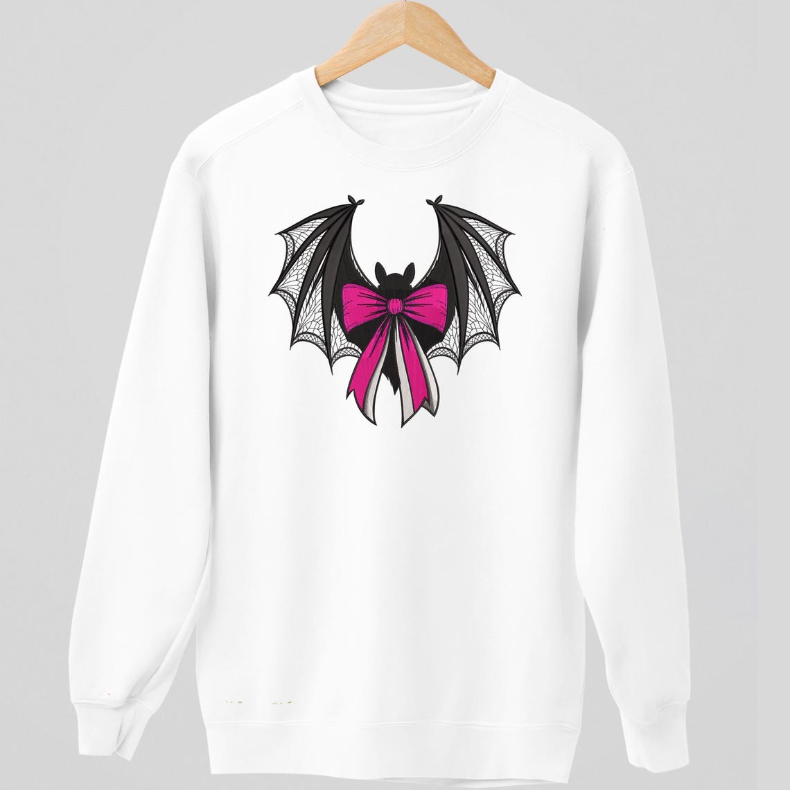 Bat With Bow Halloween Embroidery Design, Spider Web Wings Machine ...