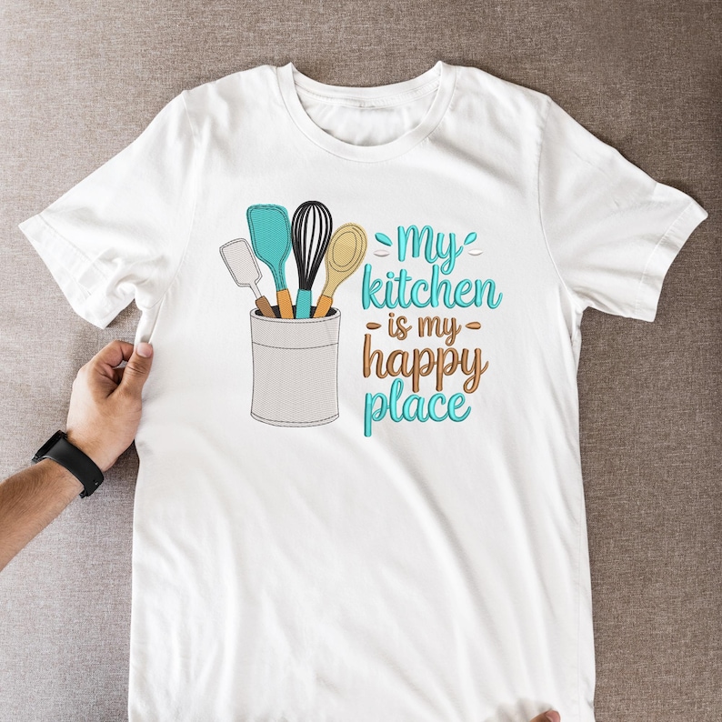 My Kitchen is My Happy Place Embroidery Design, Machine Embroidery ...