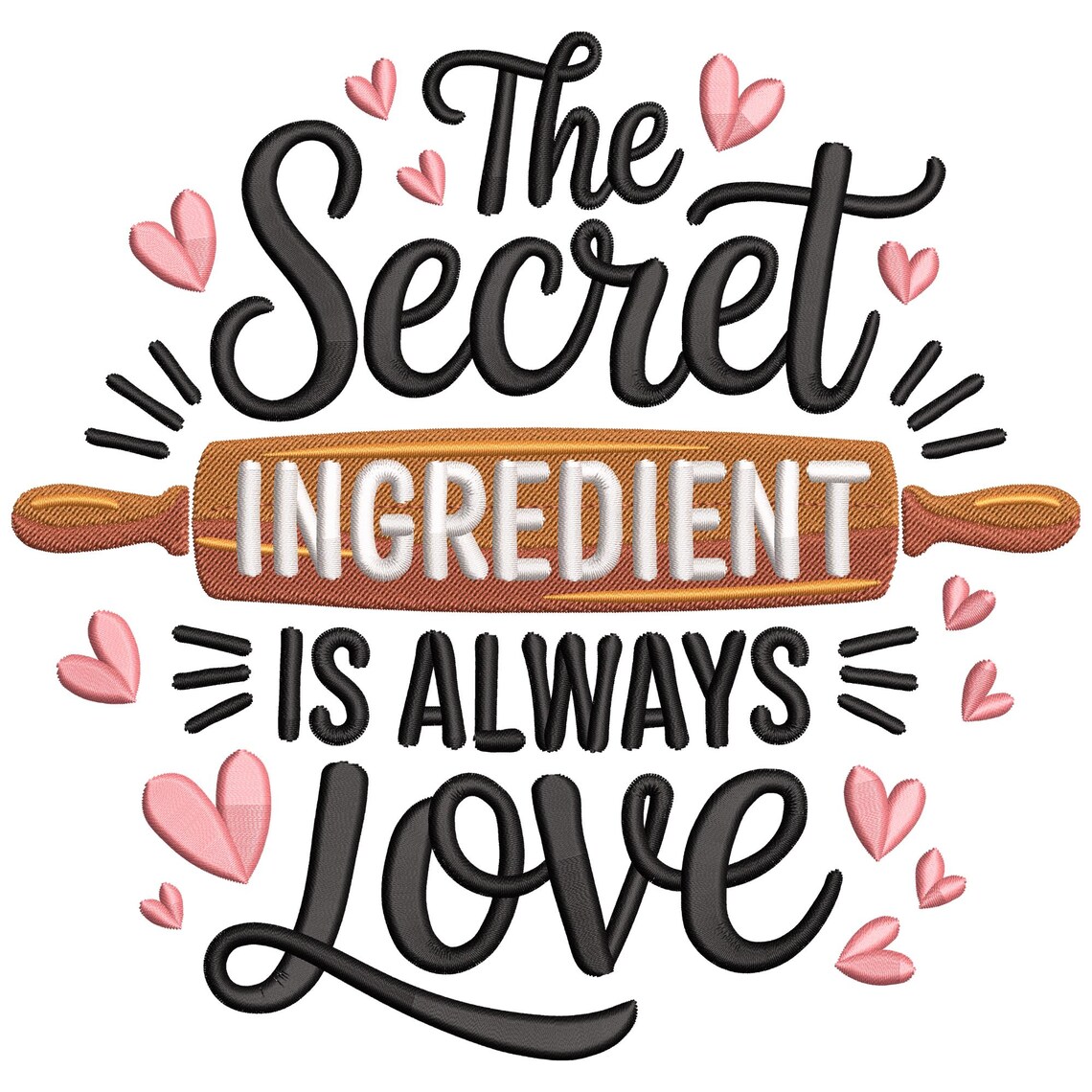 Rolling Pin Kitchen Quote Embroidery Design, Baking Tools, Utensils ...