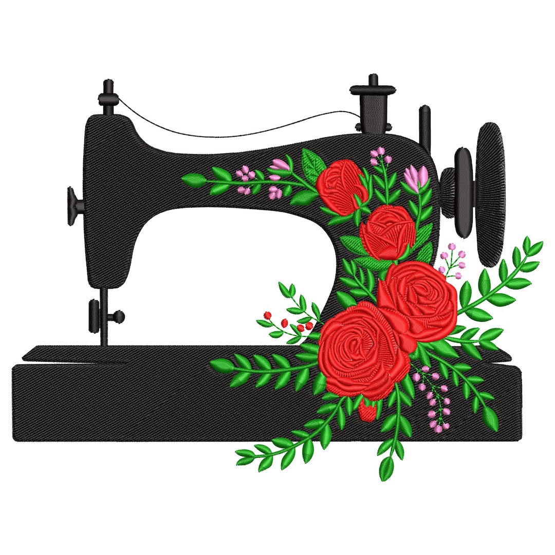 Floral Sewing Machine Embroidery Design, Botanical Flower Embroidery ...