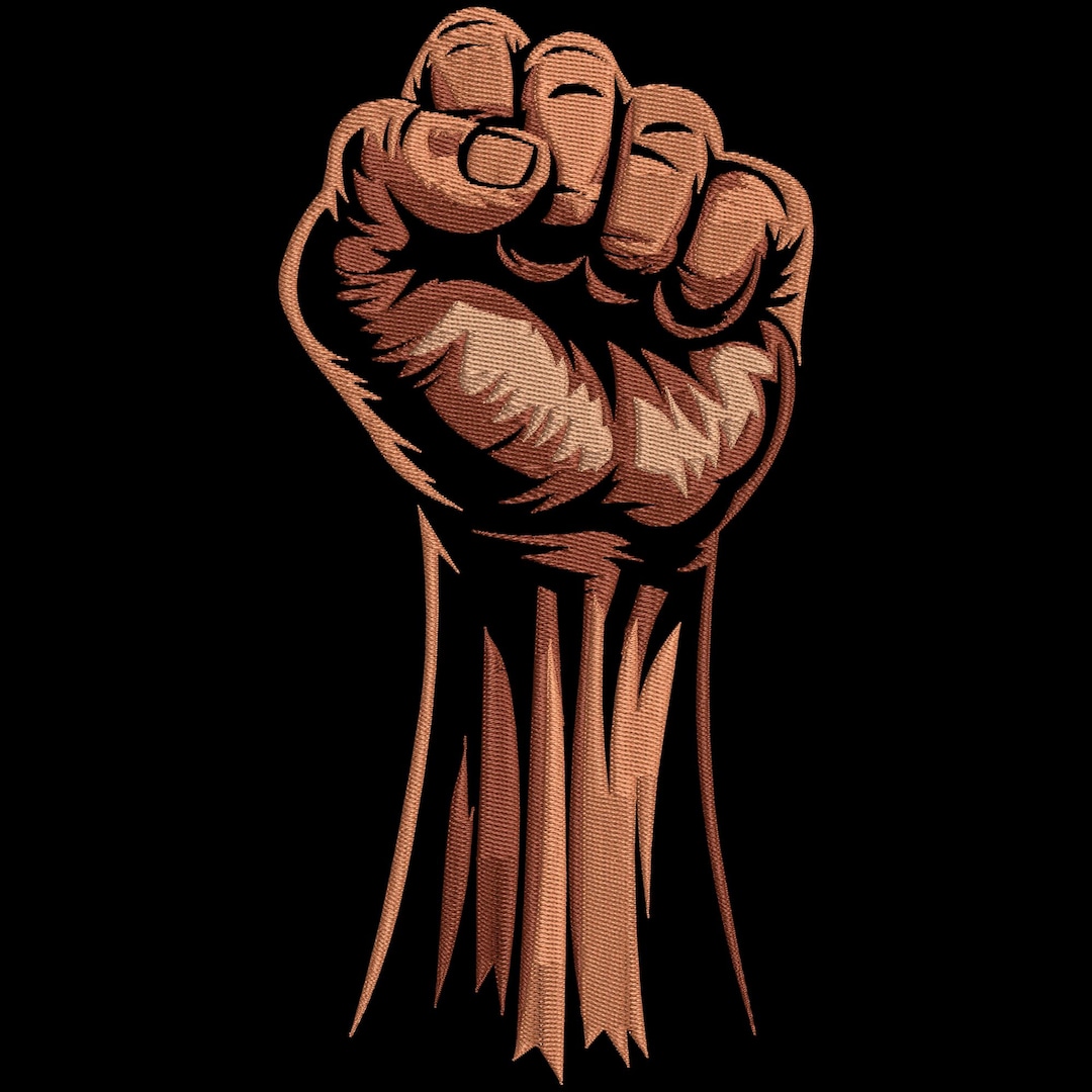 Raised Fist Power Symbol Embroidery Design, Equality Fist Embroidery ...