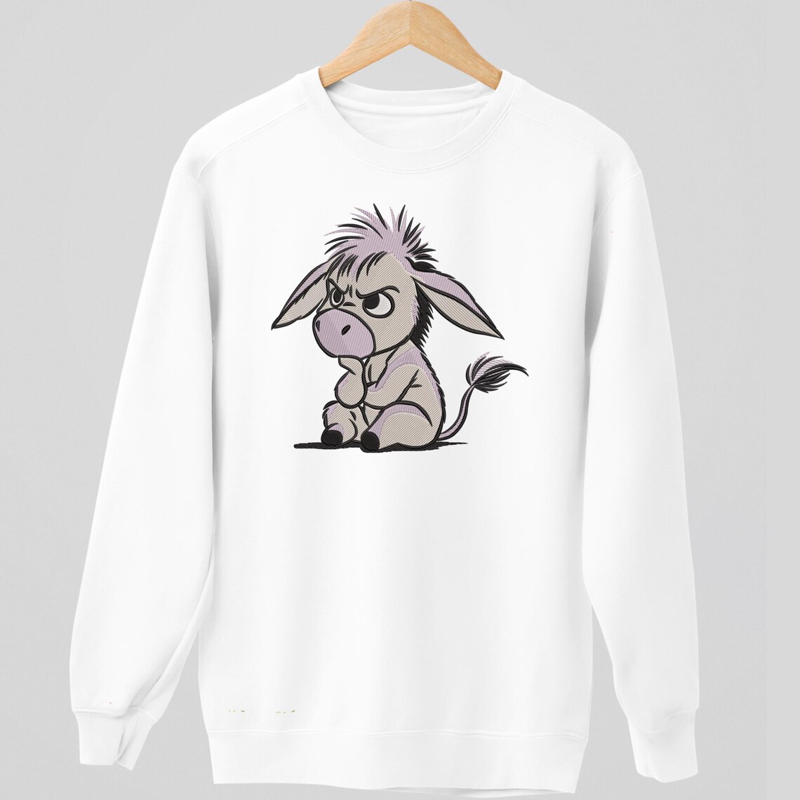 Grumpy Donkey Embroidery Design, Animal Embroidery Design, Machine ...