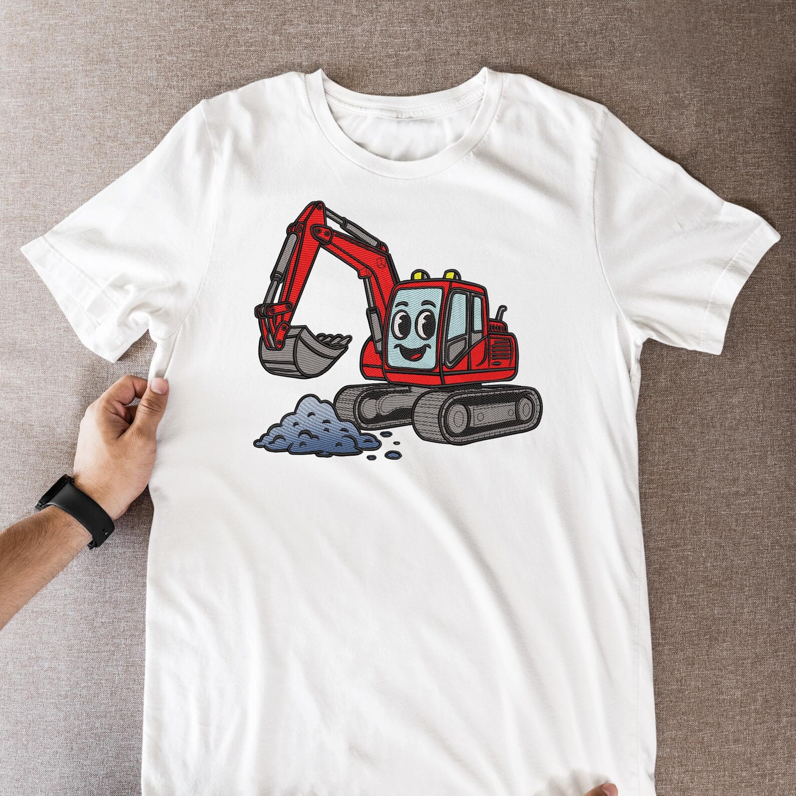 Cute Digger Embroidery Design, Construction Digger Embroidery File ...