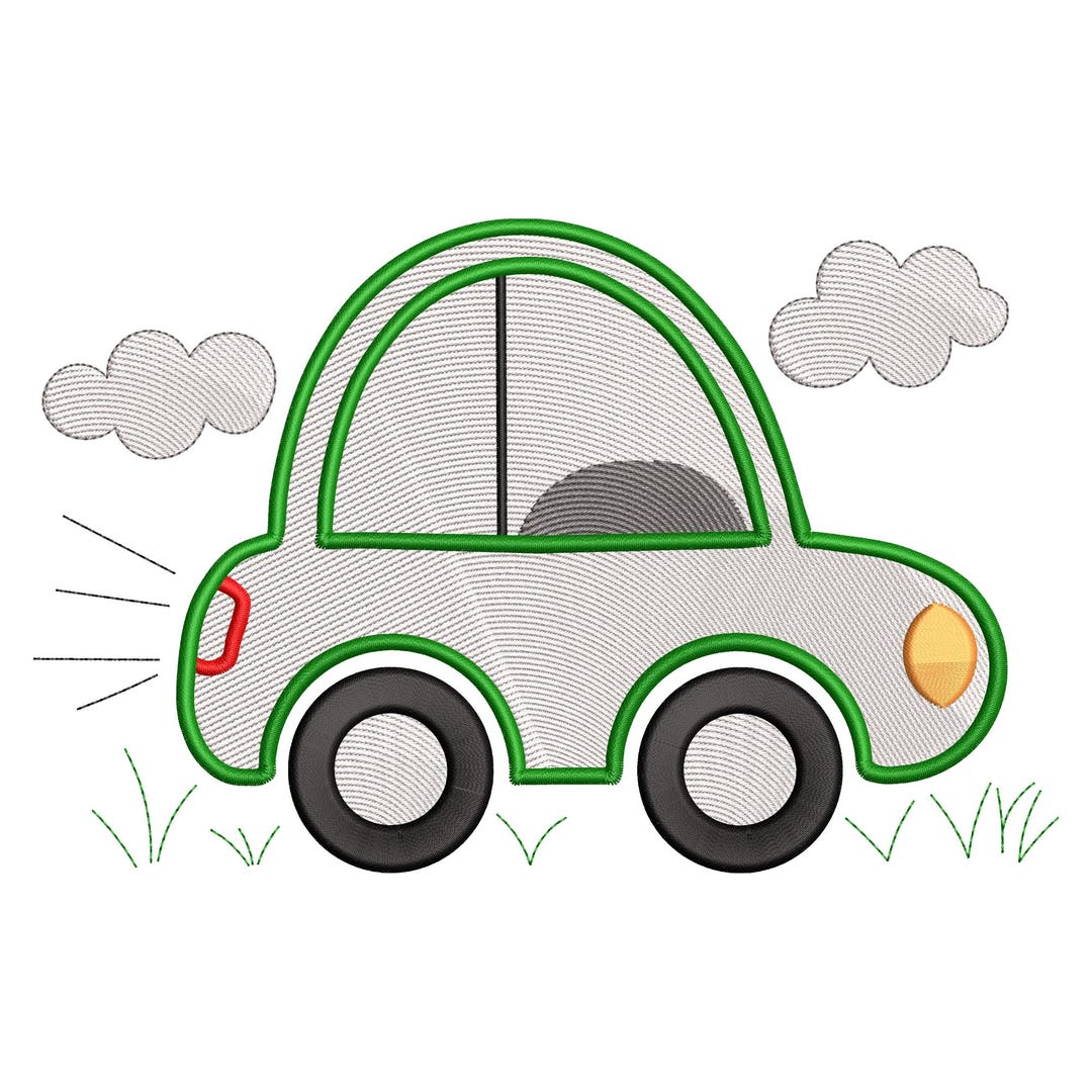 Cute Cartoon Car Embroidery Design, Vehicle Machine Embroidery File ...