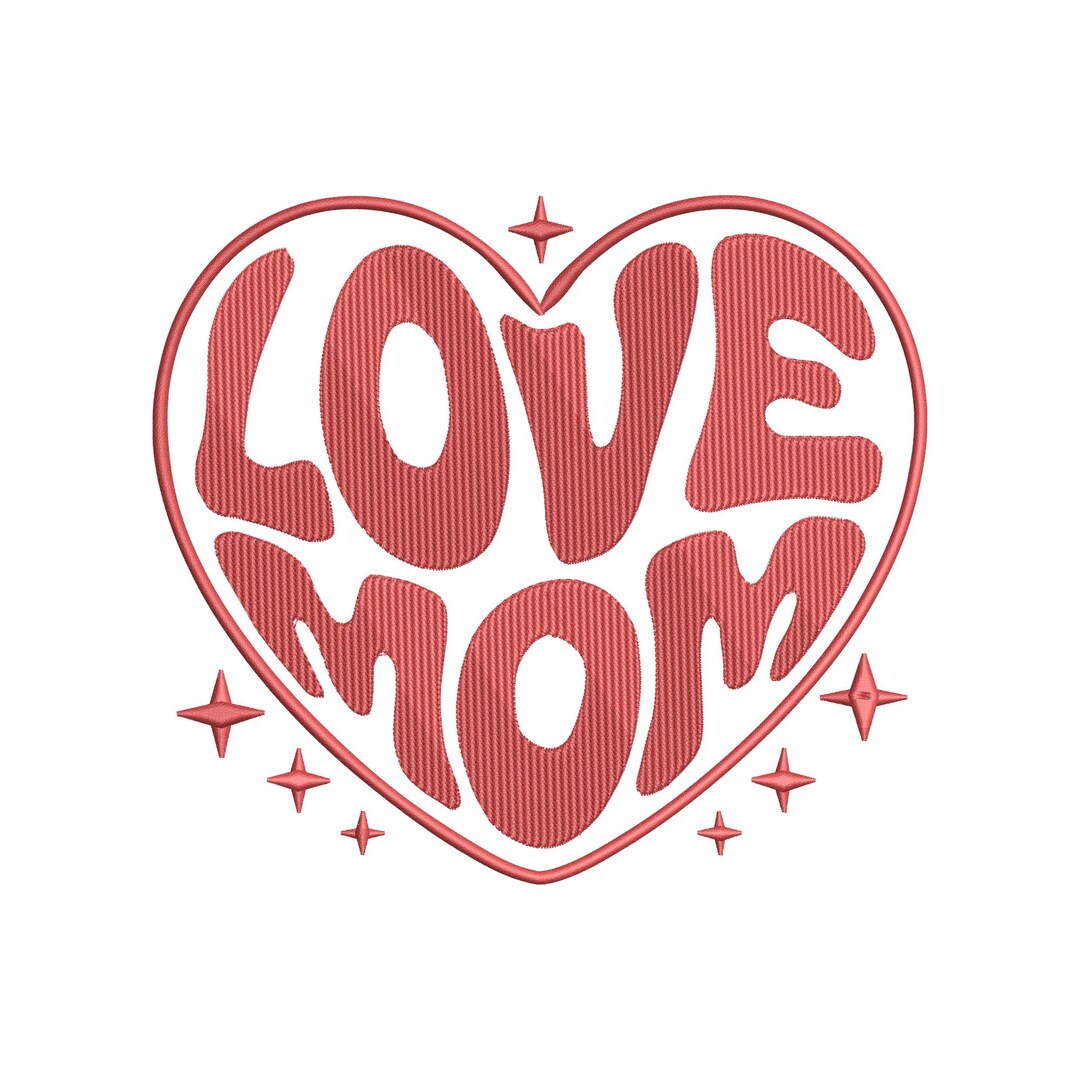 Mom Heart Outline Embroidery Design, Mother’s Day Machine Embroidery ...