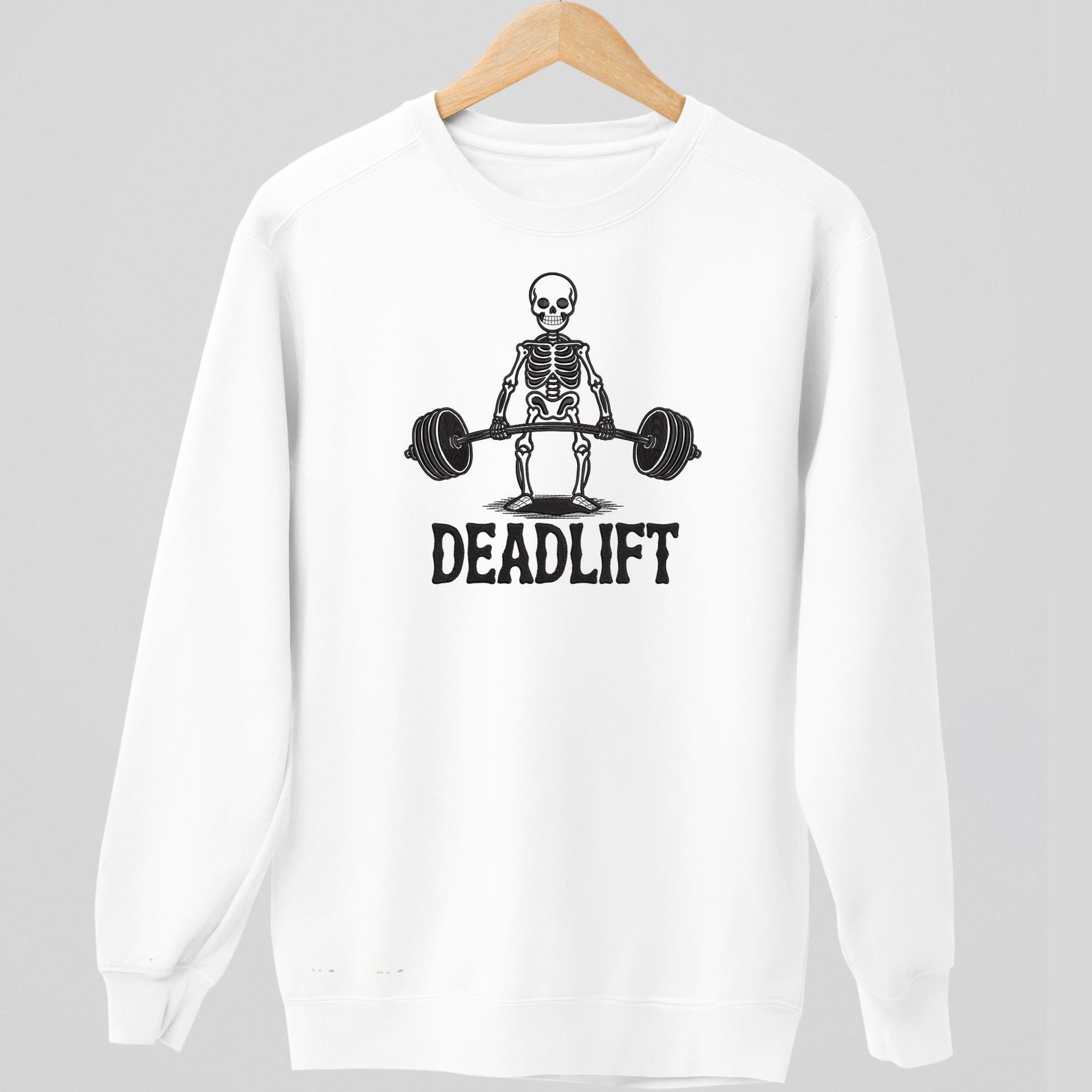 Skeleton Deadlift Embroidery Design, Spooky Gym Humor Machine ...
