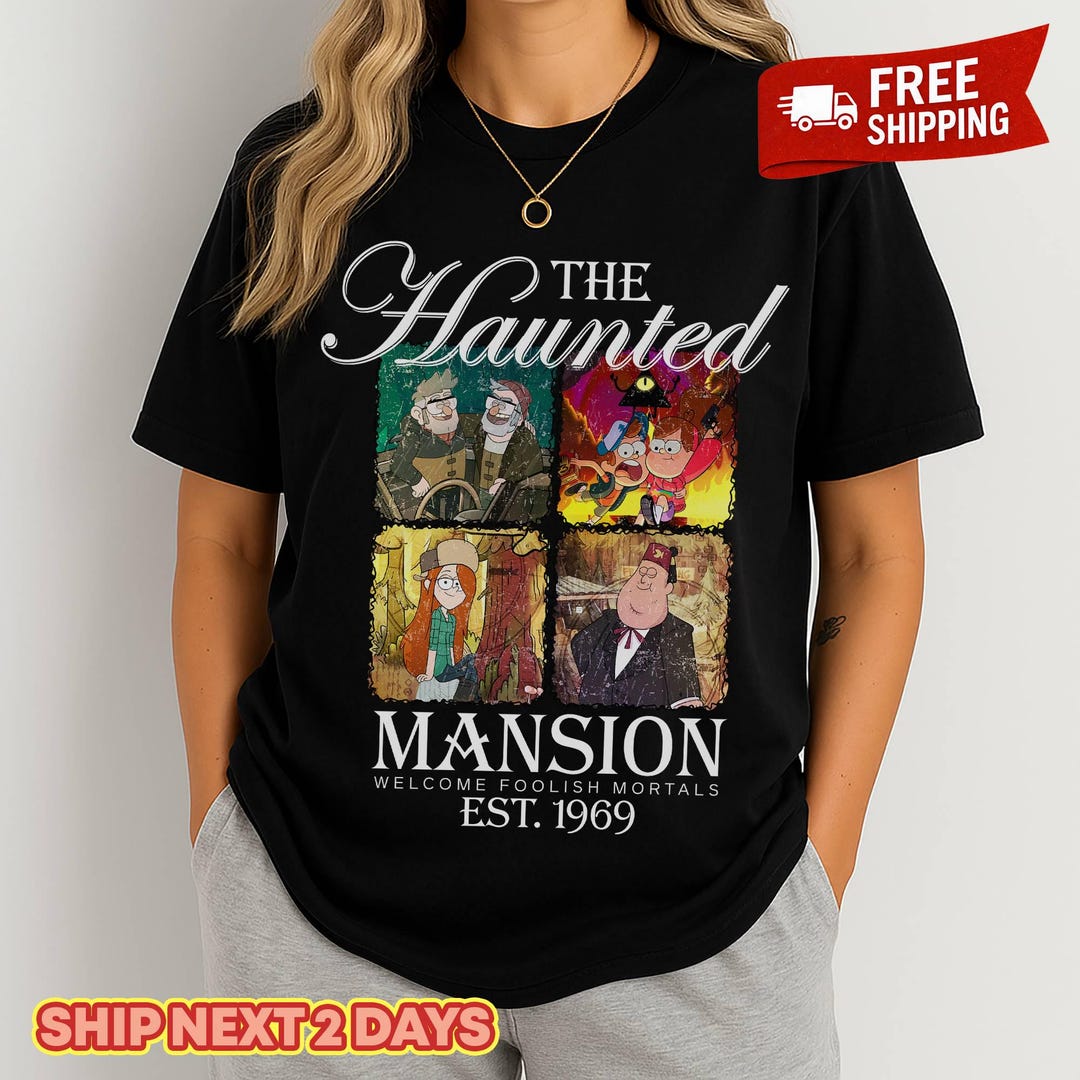 Vintage Gravity Falls Haunted Mansion Stretching Room Shirt, Spooky ...