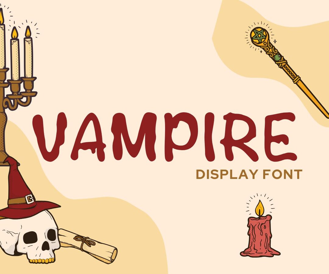 Vampire Display Font | Spooky Bold Halloween Typeface | Horror ...