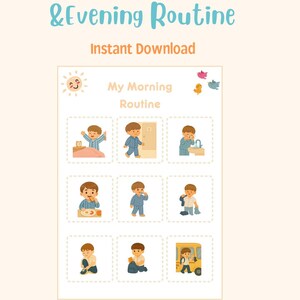 Boys Morning & Bedtime Routine Chart Printable – Daily Schedule for ...